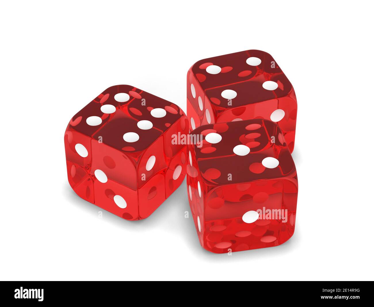 Plastic gaming dice. 3d illustration isolated on white background Stock ...