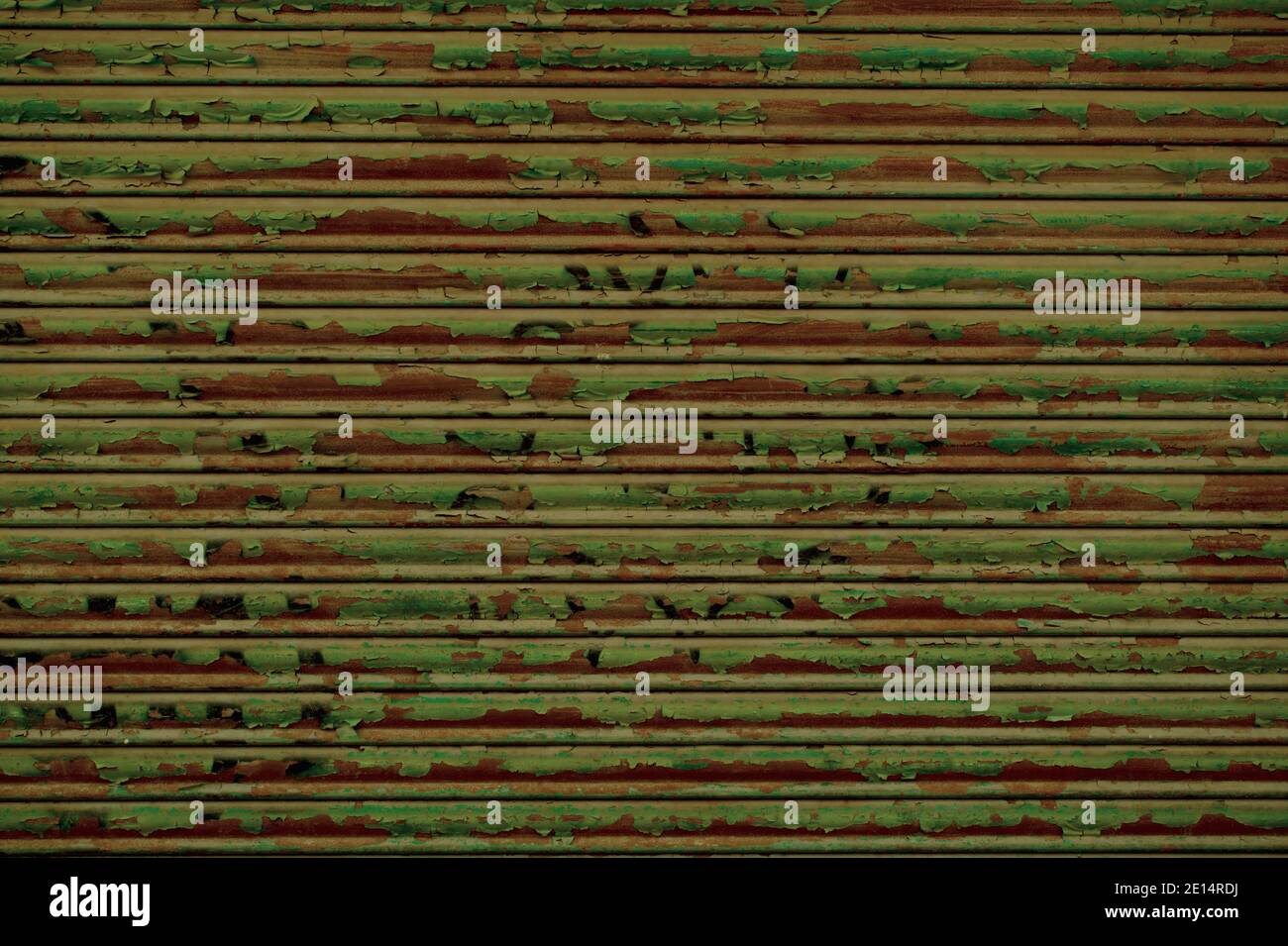 Flaking peeling green paint on rusty metal panel Stock Photo - Alamy