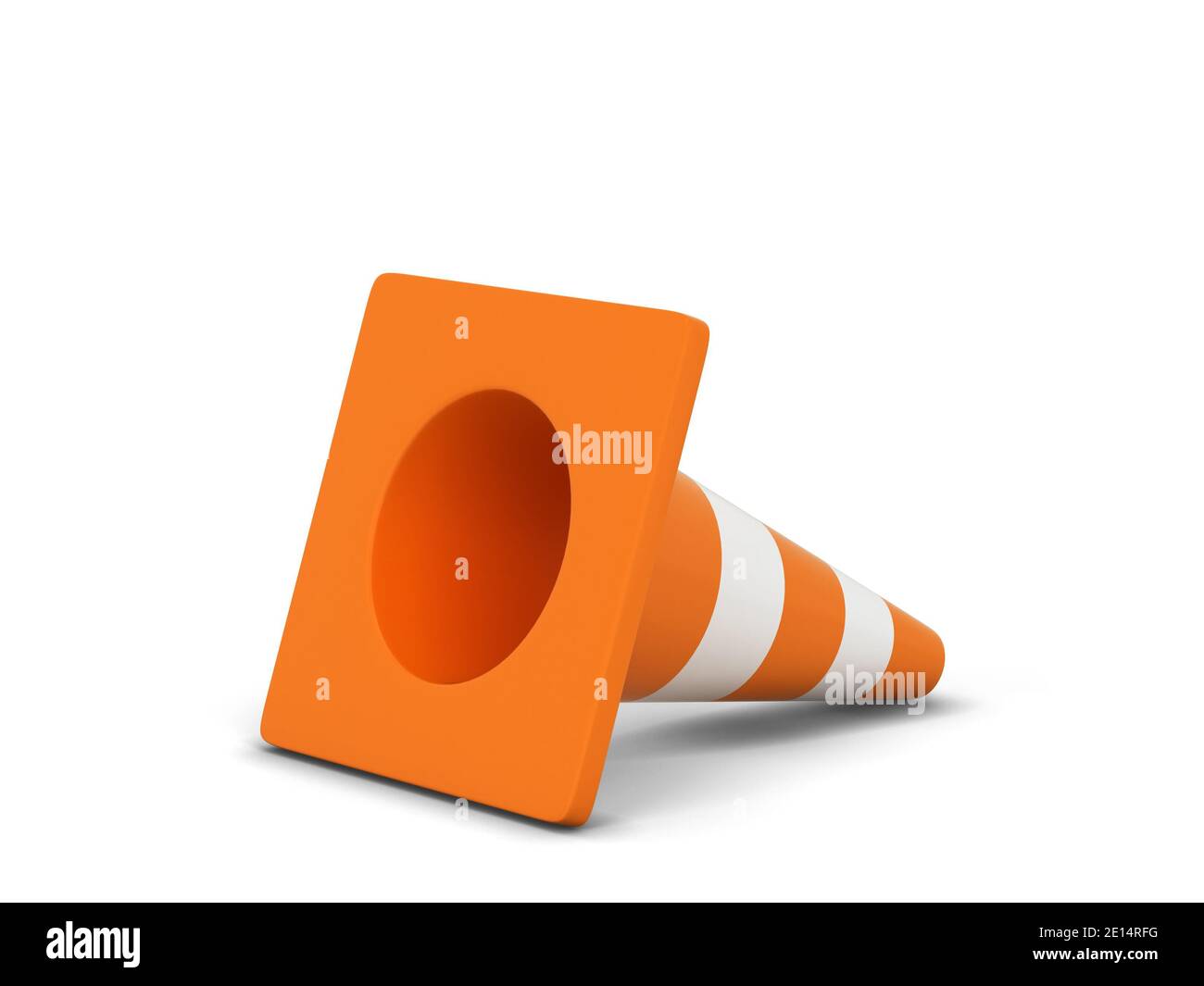 Orange traffic cone. 3d illustration isolated on white background Stock ...