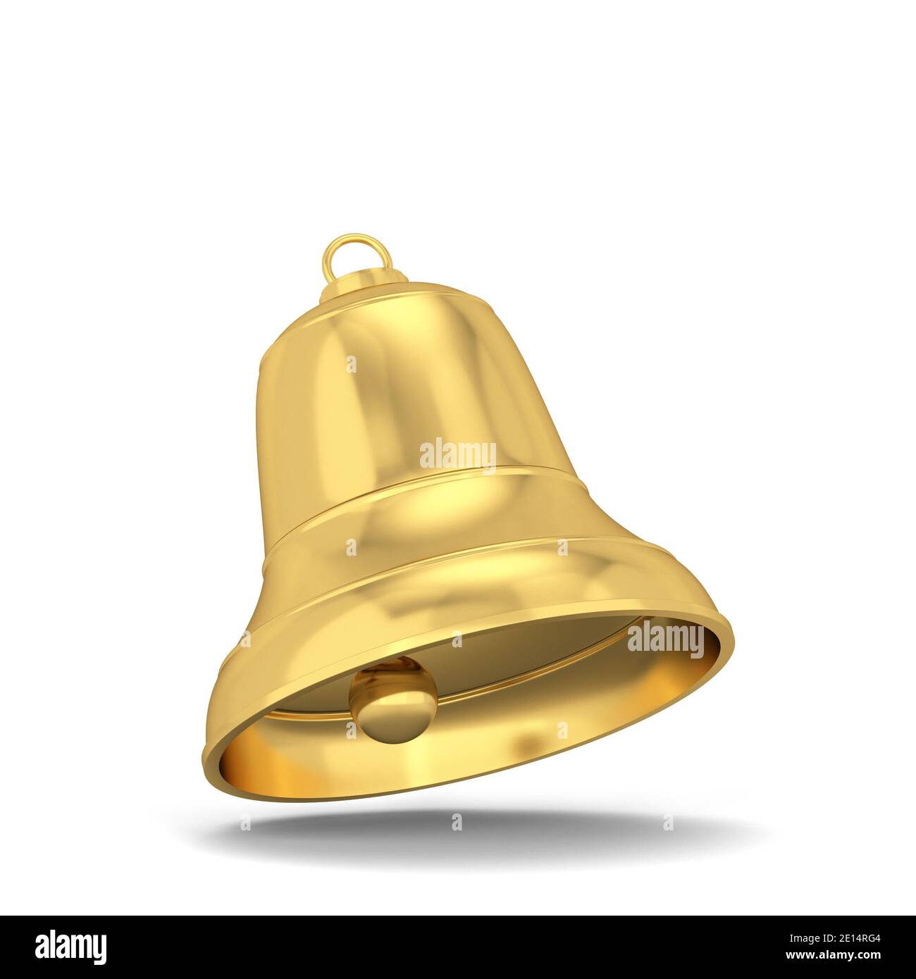 Shiny christmas bell. 3d illustration isolated on white background ...