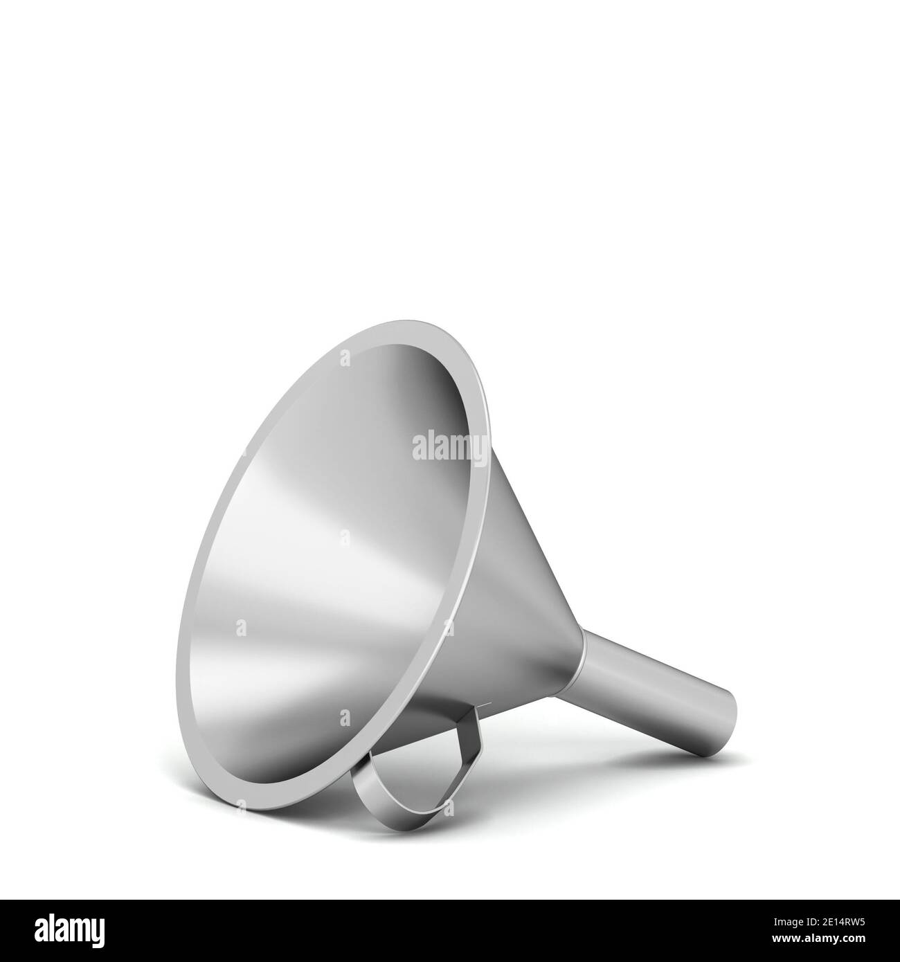 Steel funnel. 3d illustration isolated on white background Stock Photo ...