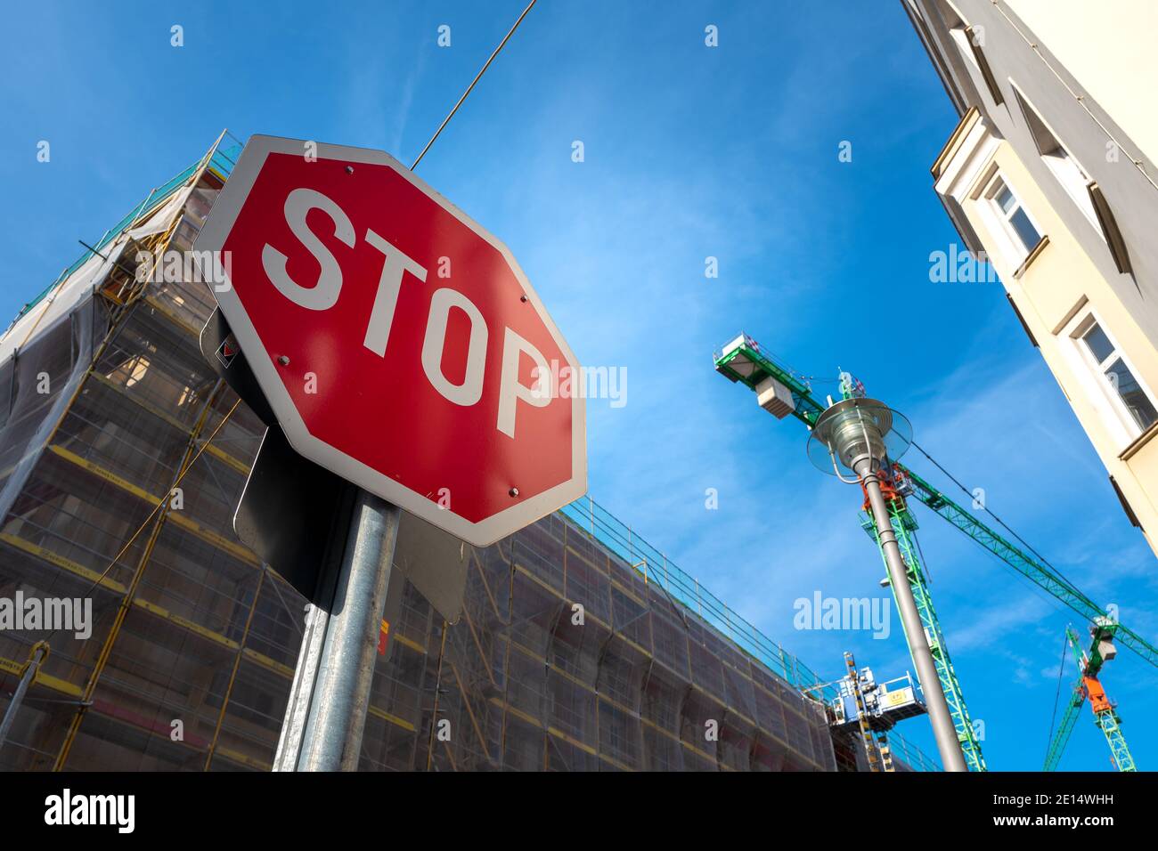 Stop Sign In Traffic Stock Photo - Alamy