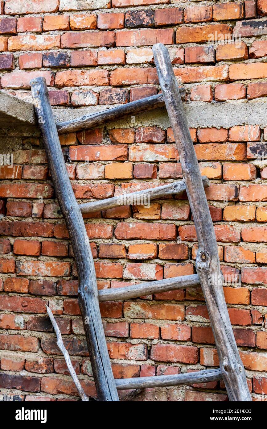 Old Wooden Ladder High Resolution Stock Photography and Images - Alamy