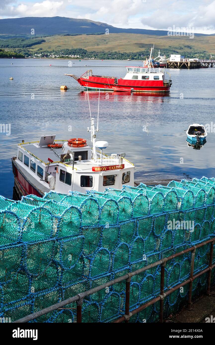 Loch Linnhe and pier at Fort William - Lobster Pots Stock Photo - Alamy