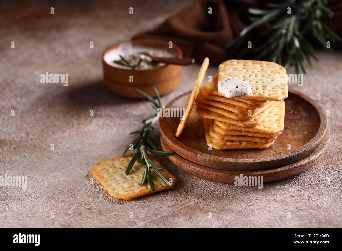 salty crackers with spices for a snack Stock Photo - Alamy