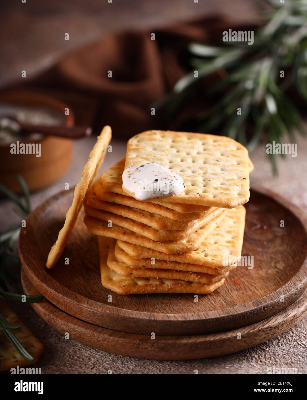 salty crackers with spices for a snack Stock Photo - Alamy