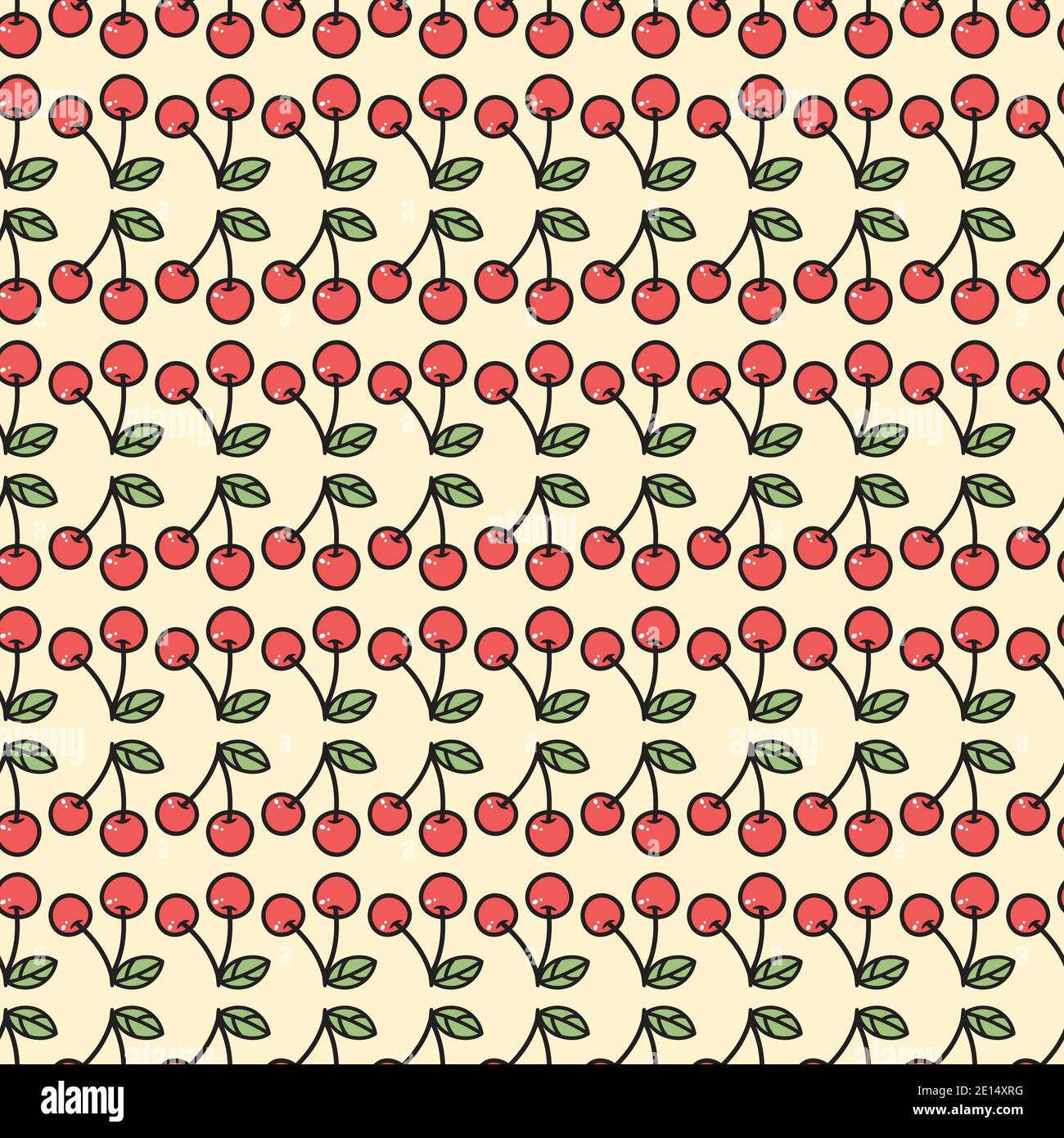 Seamless cherry background. Vector illustration. Repeat pattern ...