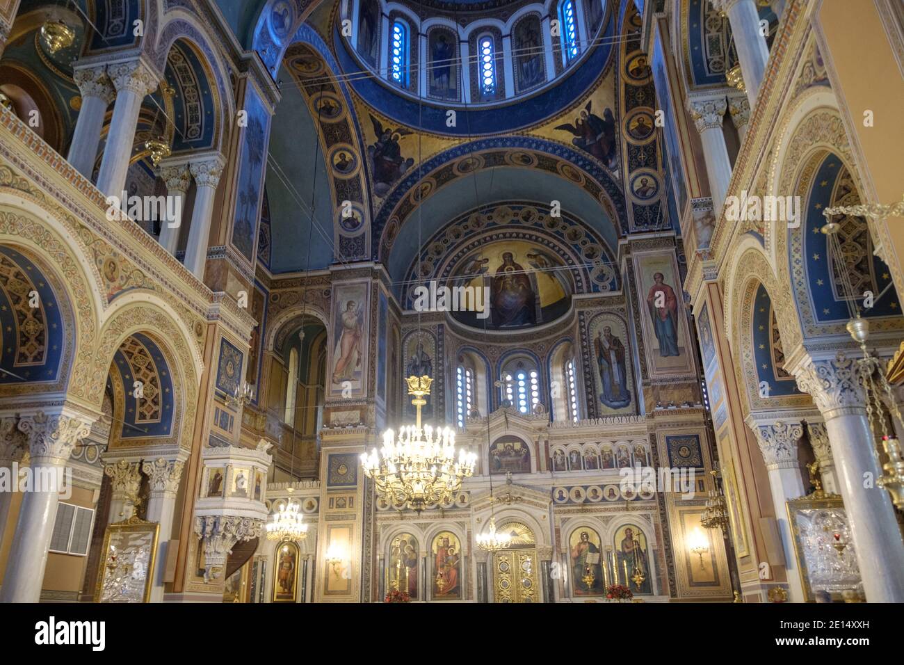Athens - December 2019: internal of Metropolitan Cathedral of Athens ...