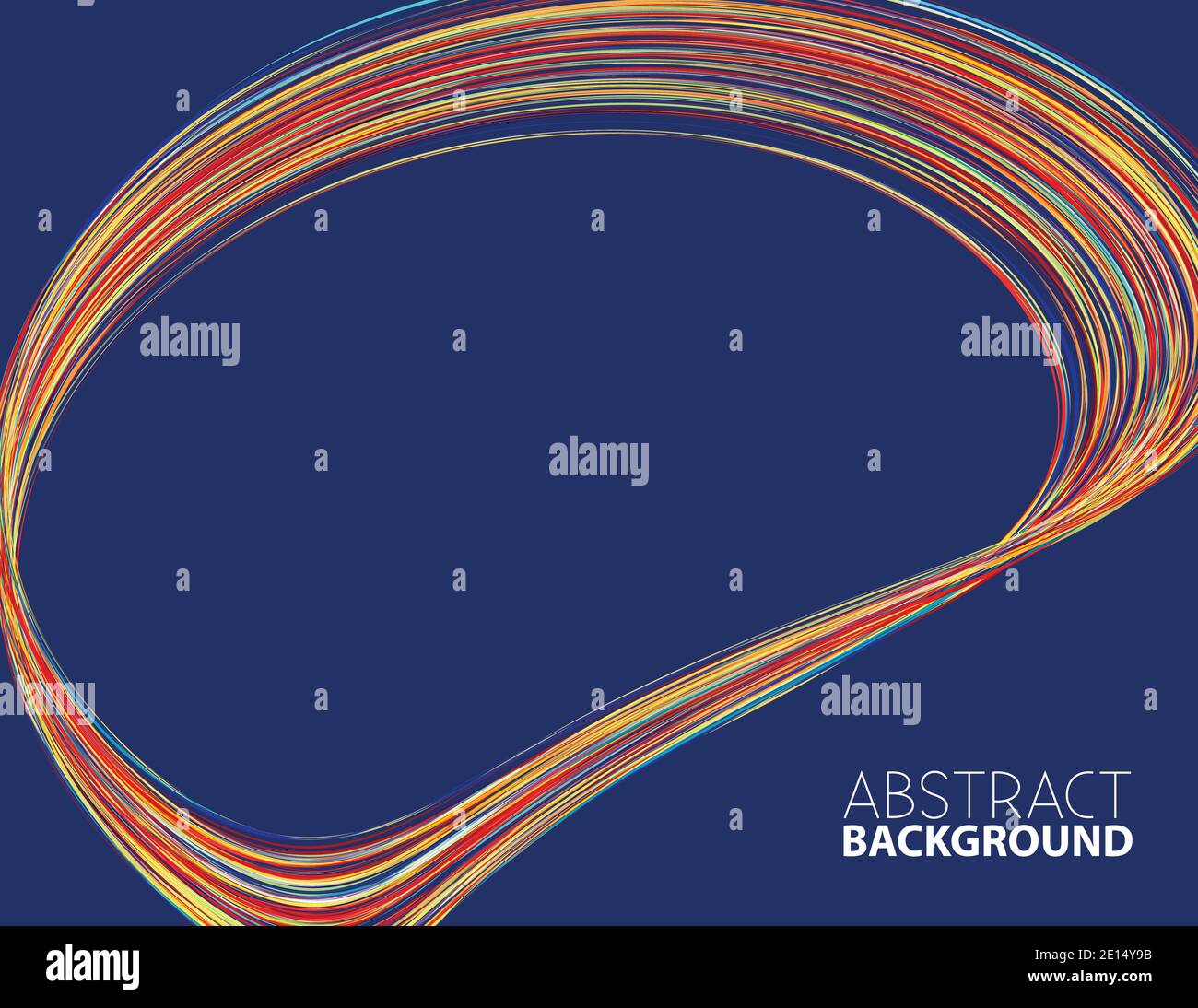 Abstract blue pattern with thin strips color frame. Full round shape ...