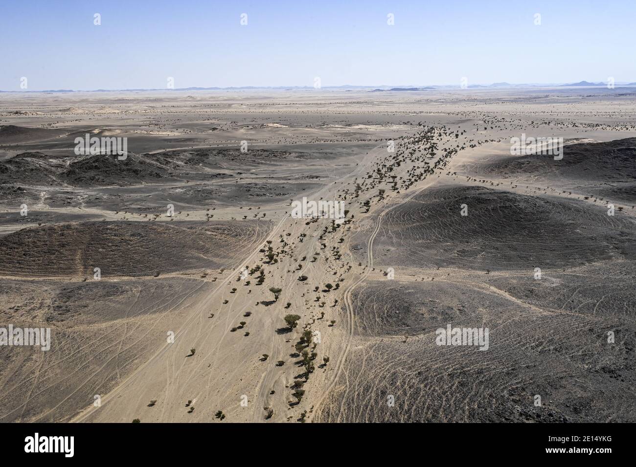 Landscape during the 2nd stage of the Dakar 2021 between Bisha and Wadi ...