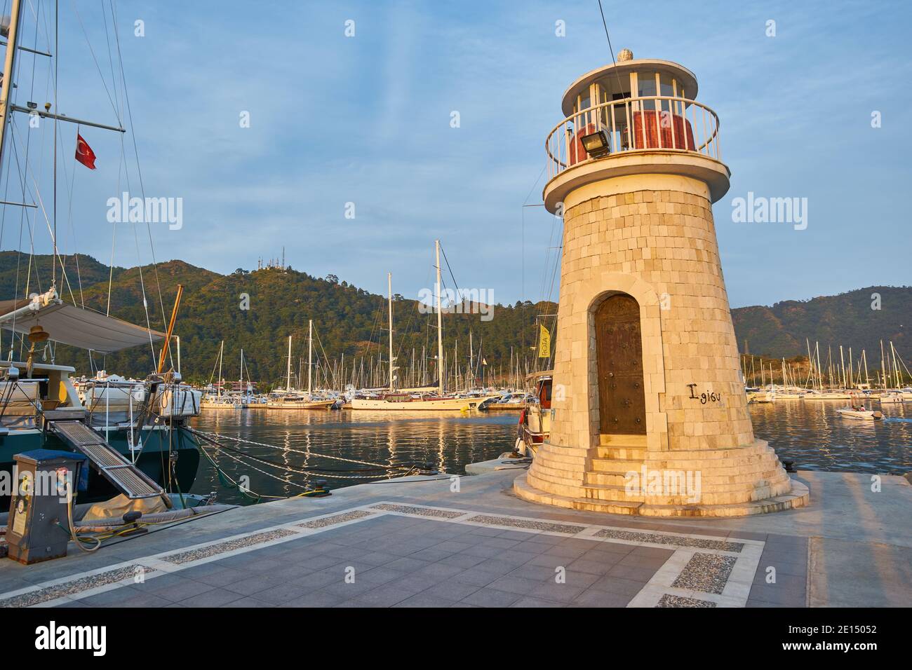 MARMARIS, TURKEY - April 28, 2018: Seafront promenade in Marmaris city ...