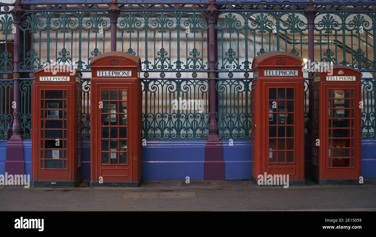 Old red british telephone boxes hi-res stock photography and images - Alamy