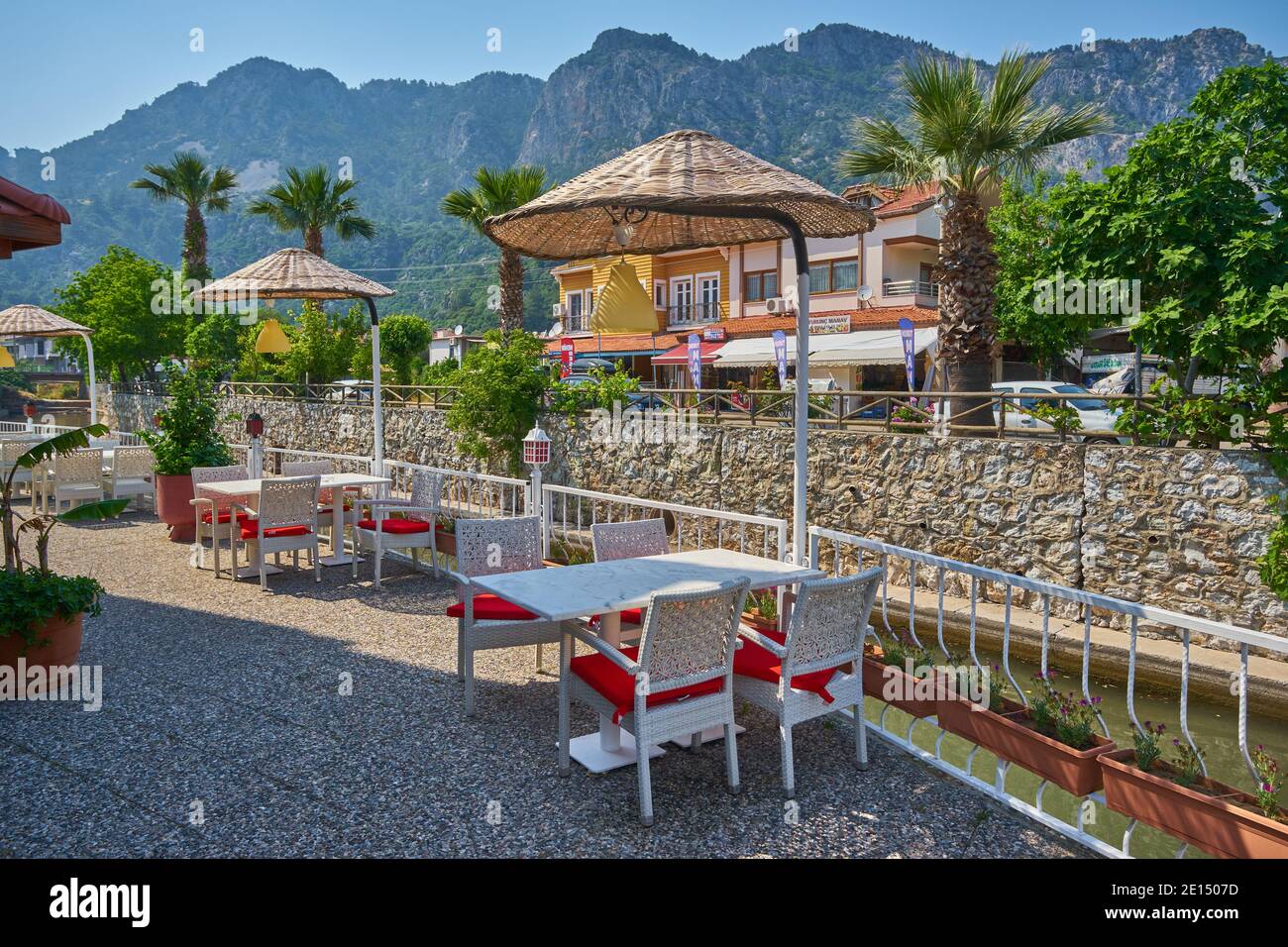 MARMARIS, TURKEY - April 28, 2018: Seafront promenade in Marmaris city ...