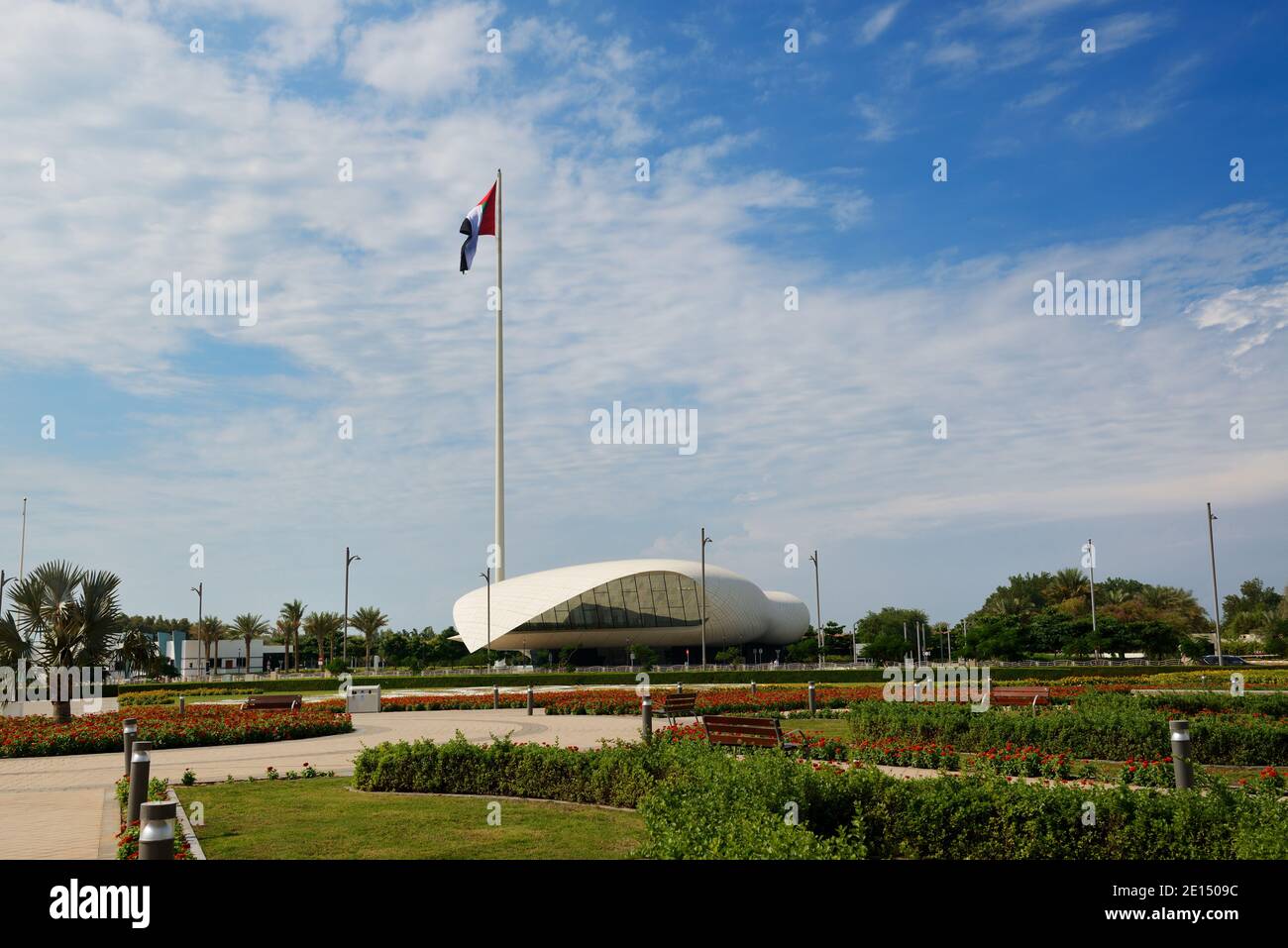 DUBAI, UAE - NOVEMBER 16: The view on Etihad Museum. Its the location ...