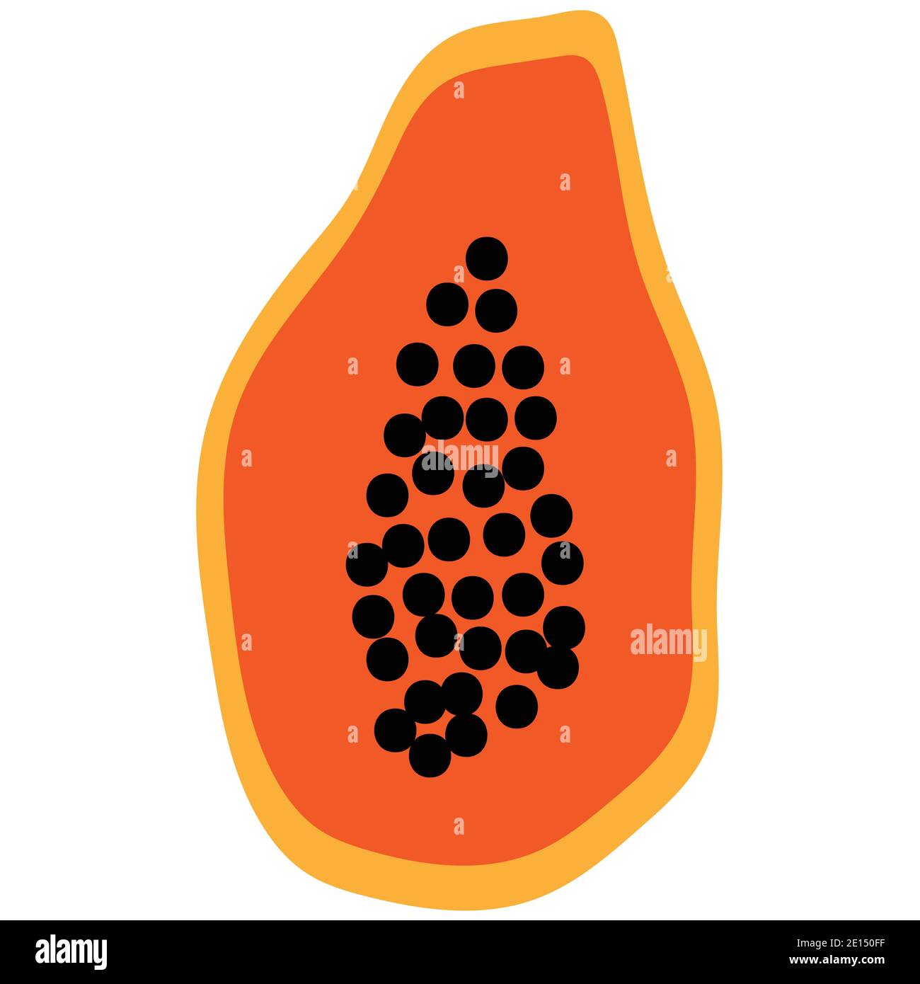 halved papaya fruit simple vector illustration Stock Vector Image & Art ...