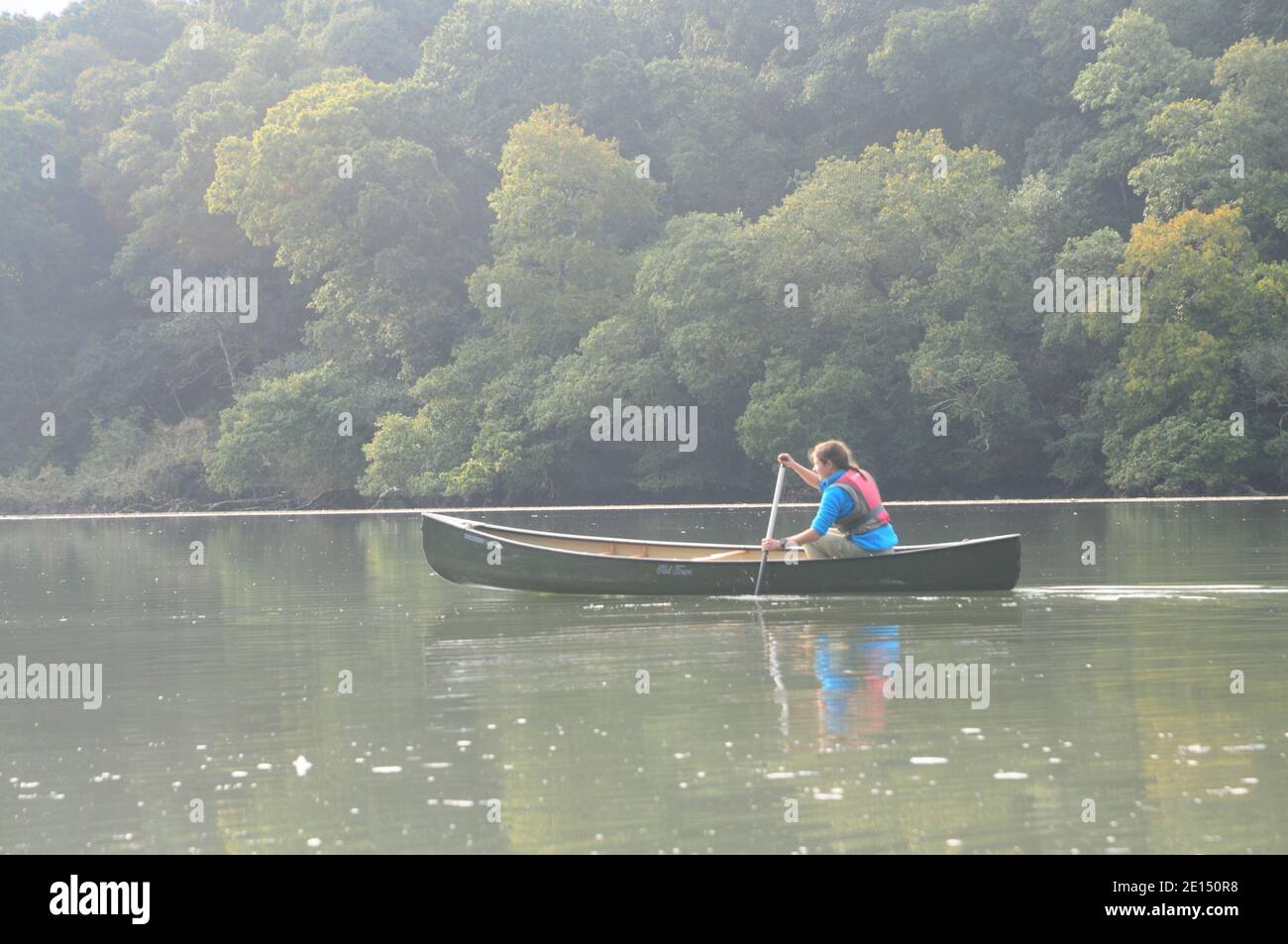 Woman paddling canoe hi-res stock photography and images - Alamy