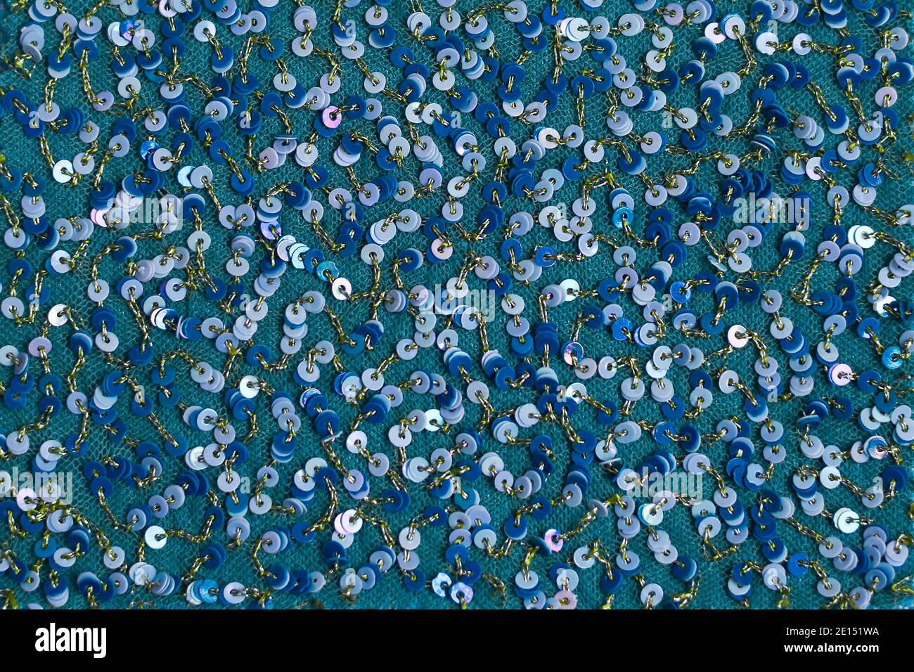 Beautiful shiny background of blue sequin. Fabric background made of ...