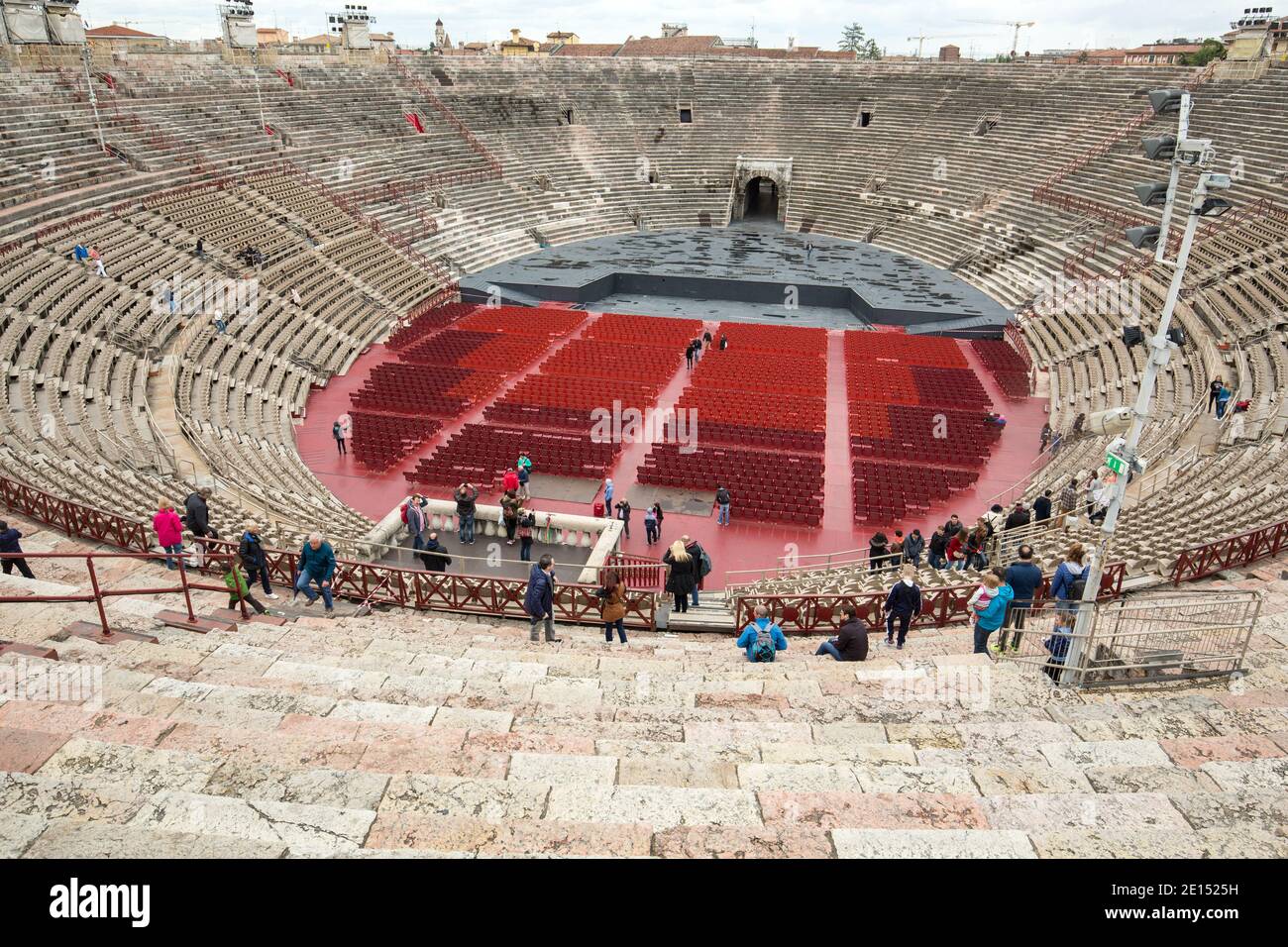 Roman amphitheatre in Verona, Italy. The place of annual festival ...