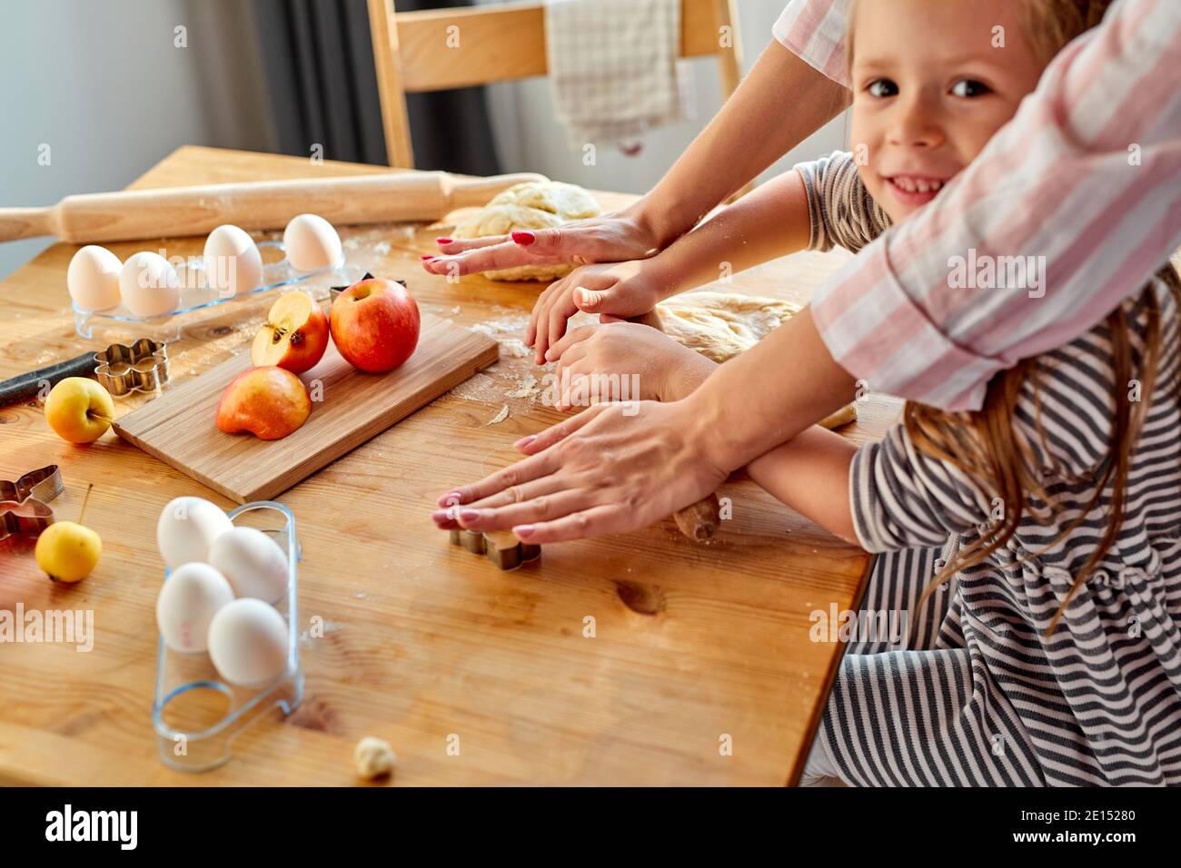 Mother And Daughter Are Going To Bake Charlotte Caucasian Adult Mom