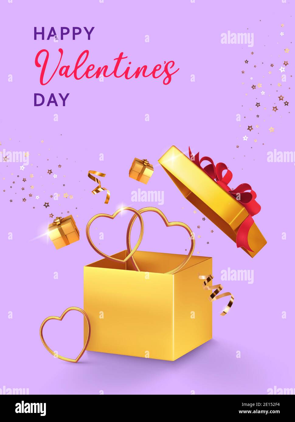 Open box golden confetti Stock Vector Images - Alamy