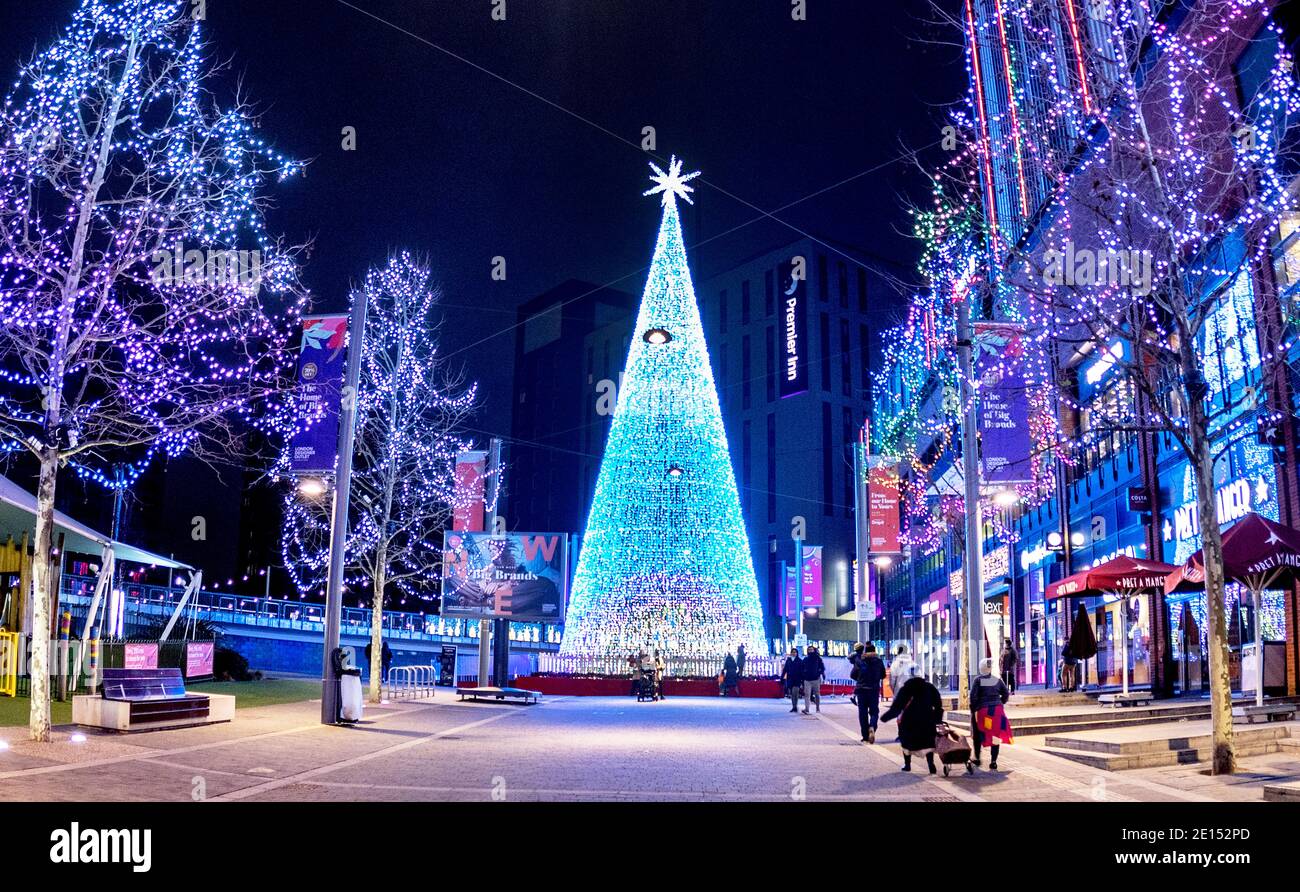 Christmas Tree and Decorations in Wembley Park Shopping Centre London ...