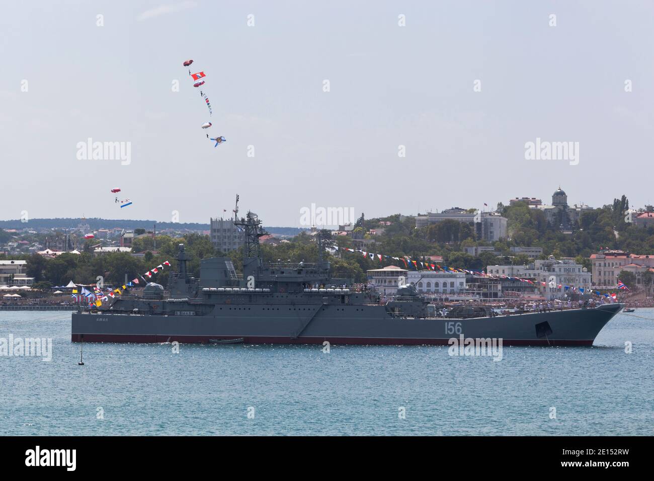 Sevastopol, Crimea, Russia - July 26, 2020: Paratroopers with flags at ...