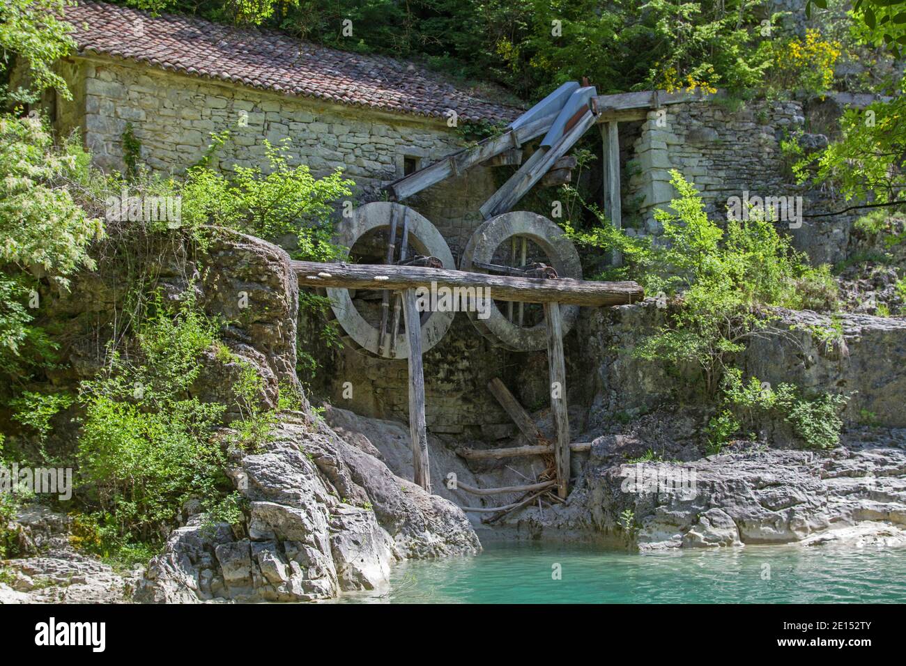 Old Mill Building With Mill Wheels In Kotli, A Small Hamlet On The ...