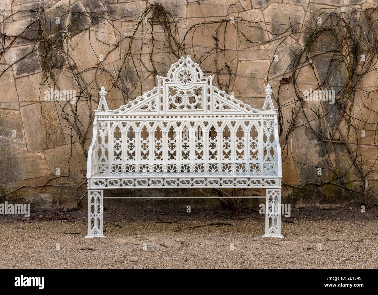 Historic Decorated Metal Bench Stock Photo - Alamy