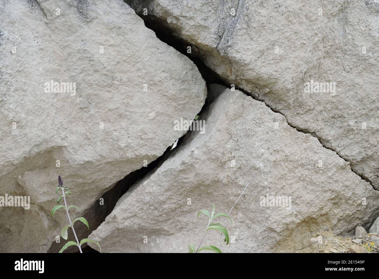 Large Boulder Split into Three Parts in an Abandoned Quarry on the Isle ...