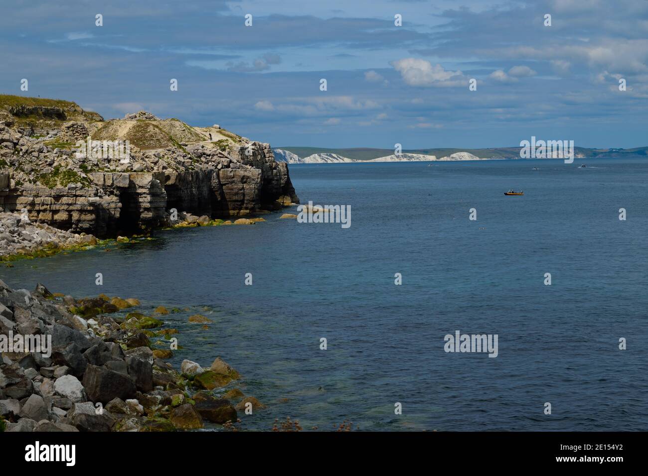 View of the Sea and Cliffs from the Isle of Portland, Dorset Stock ...