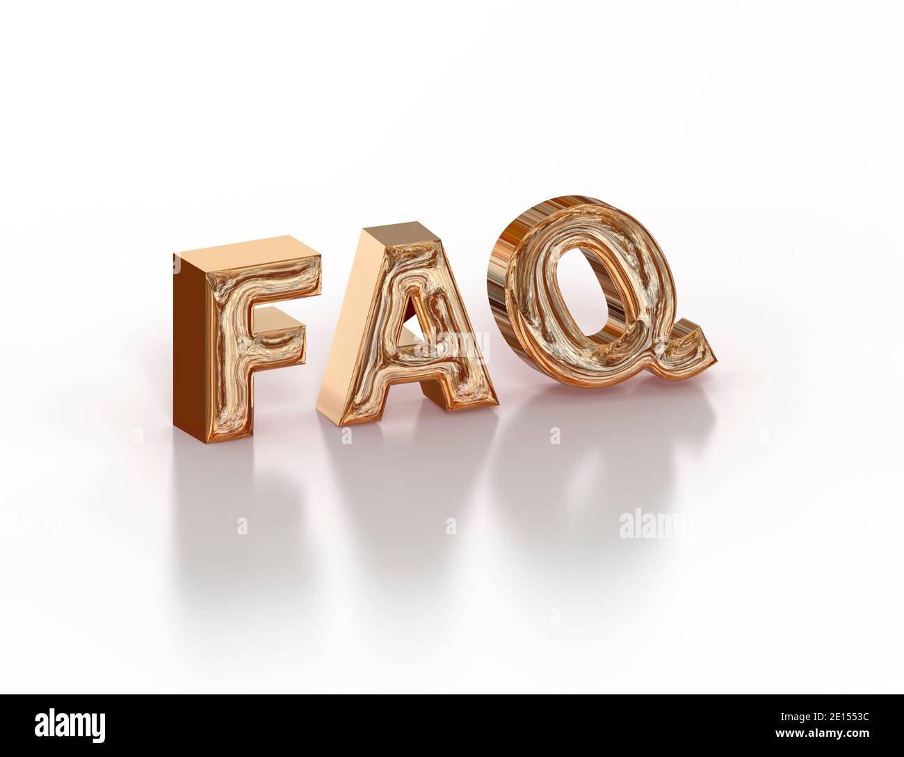 Golden multicolor FAQ icons isolated on white background with shadows ...