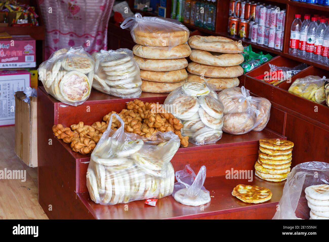 Xiahe, Gansu Province, China - April 28, 2017: Various types of tibetan ...