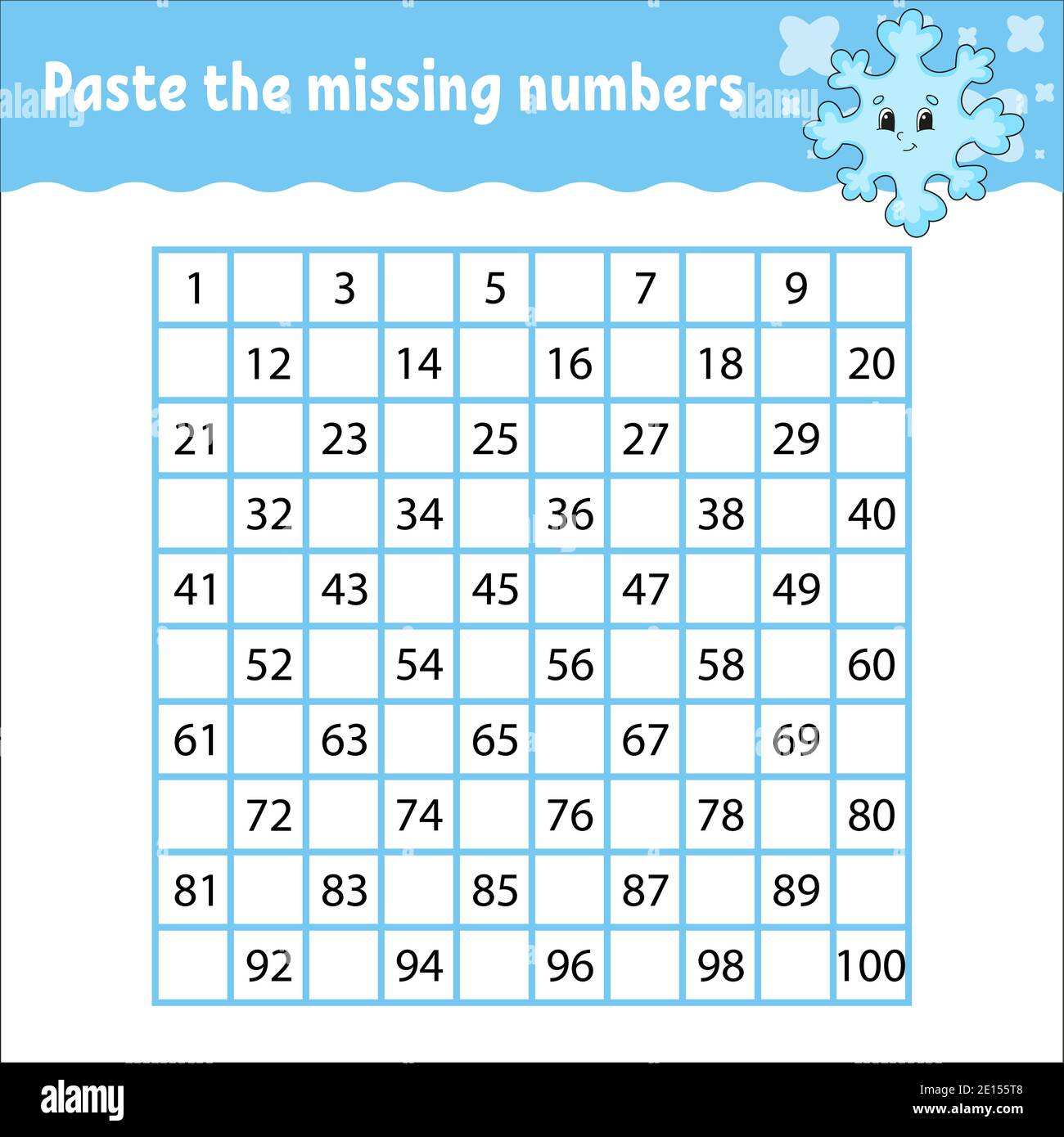 Paste the missing numbers. Handwriting practice. Learning numbers for ...