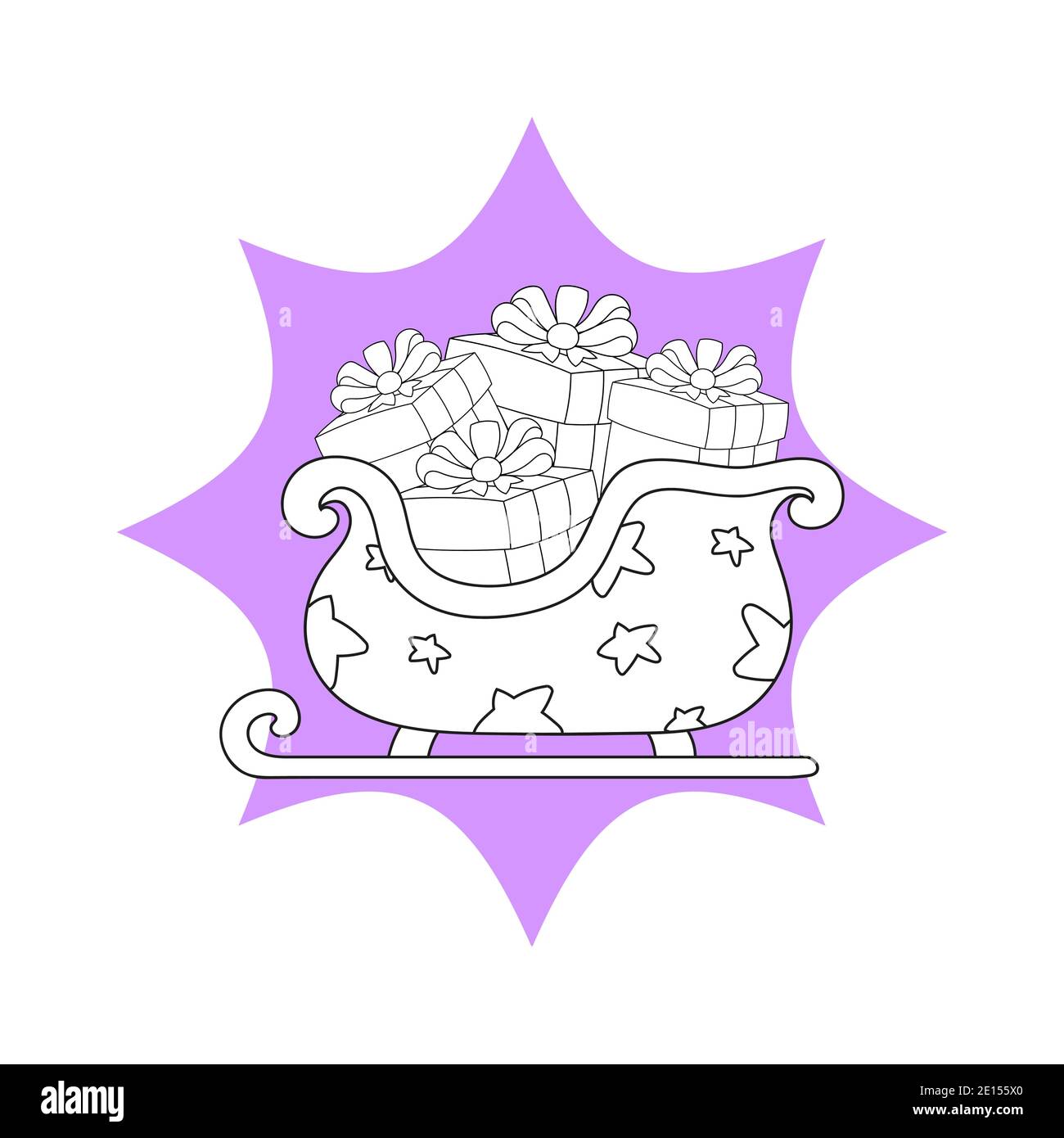 Cute black white sled Stock Vector Images - Alamy