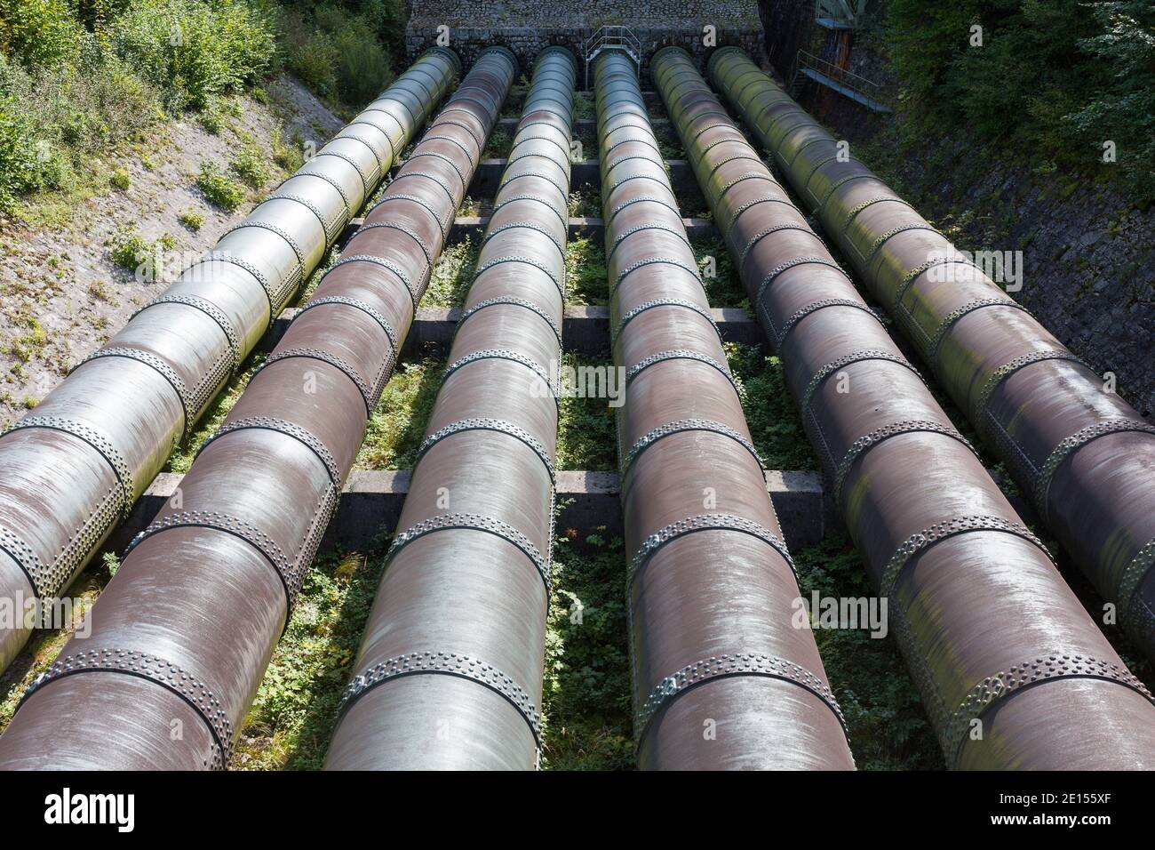 Kochelsee, Germany - Oct 1, 2020: Water pipes at the Walchensee ...