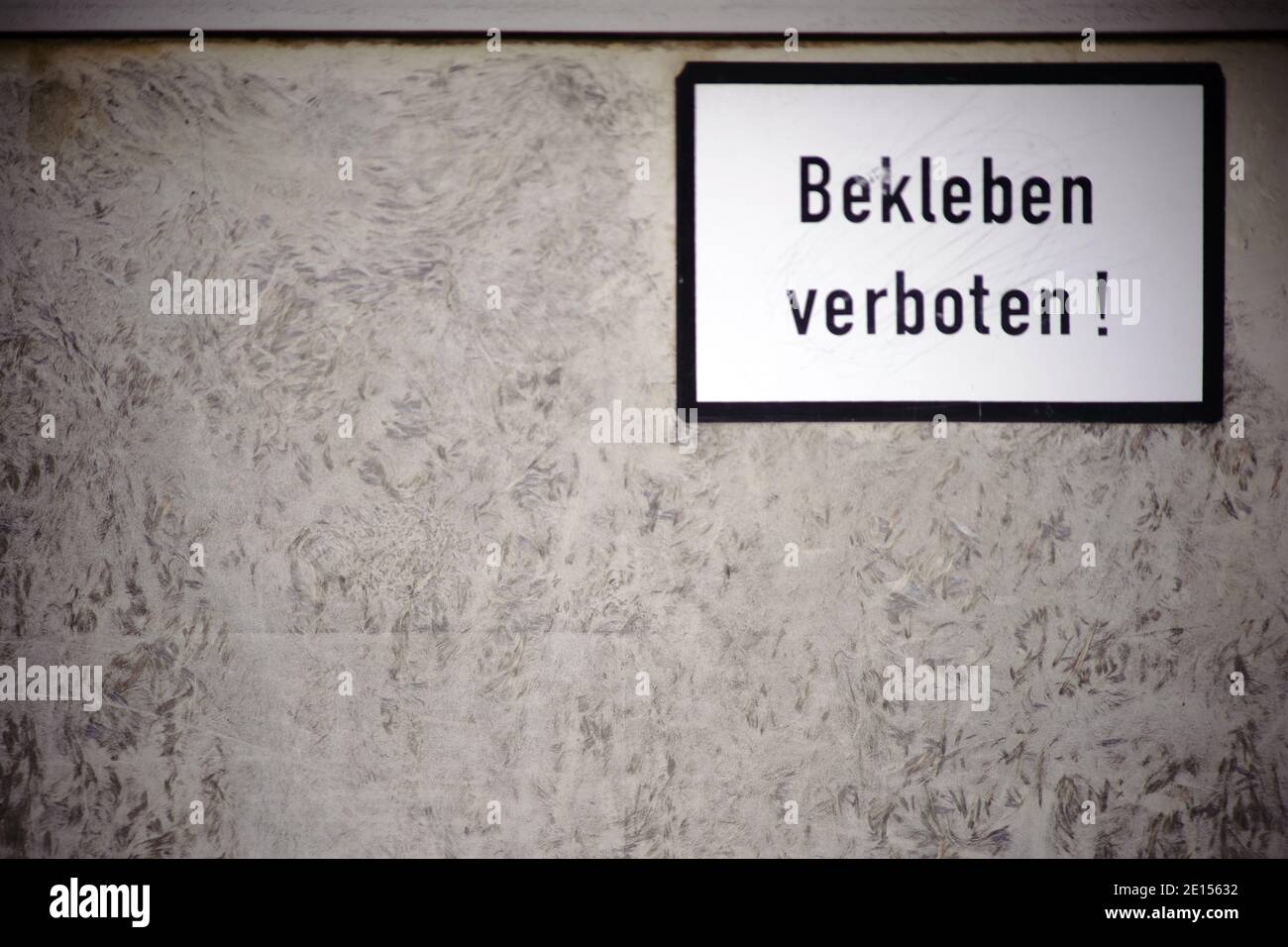 Billboard With Warning Sign Stock Photo - Alamy