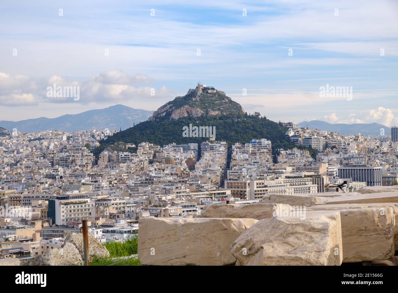 Athens - December 2019: view of Mount Lycabettus Stock Photo - Alamy