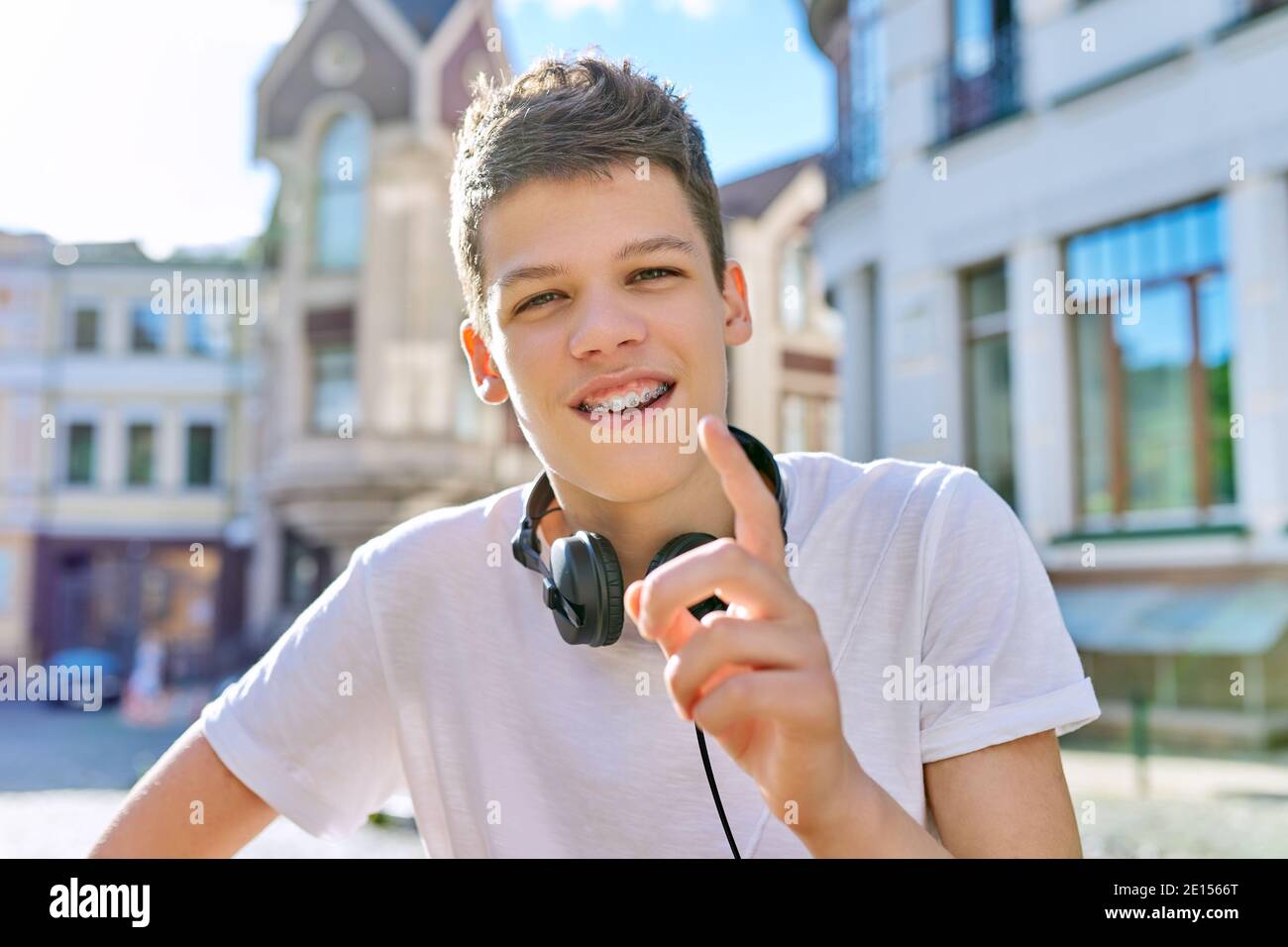 Teenager student 16, 17 years old looking at camera Stock Photo - Alamy