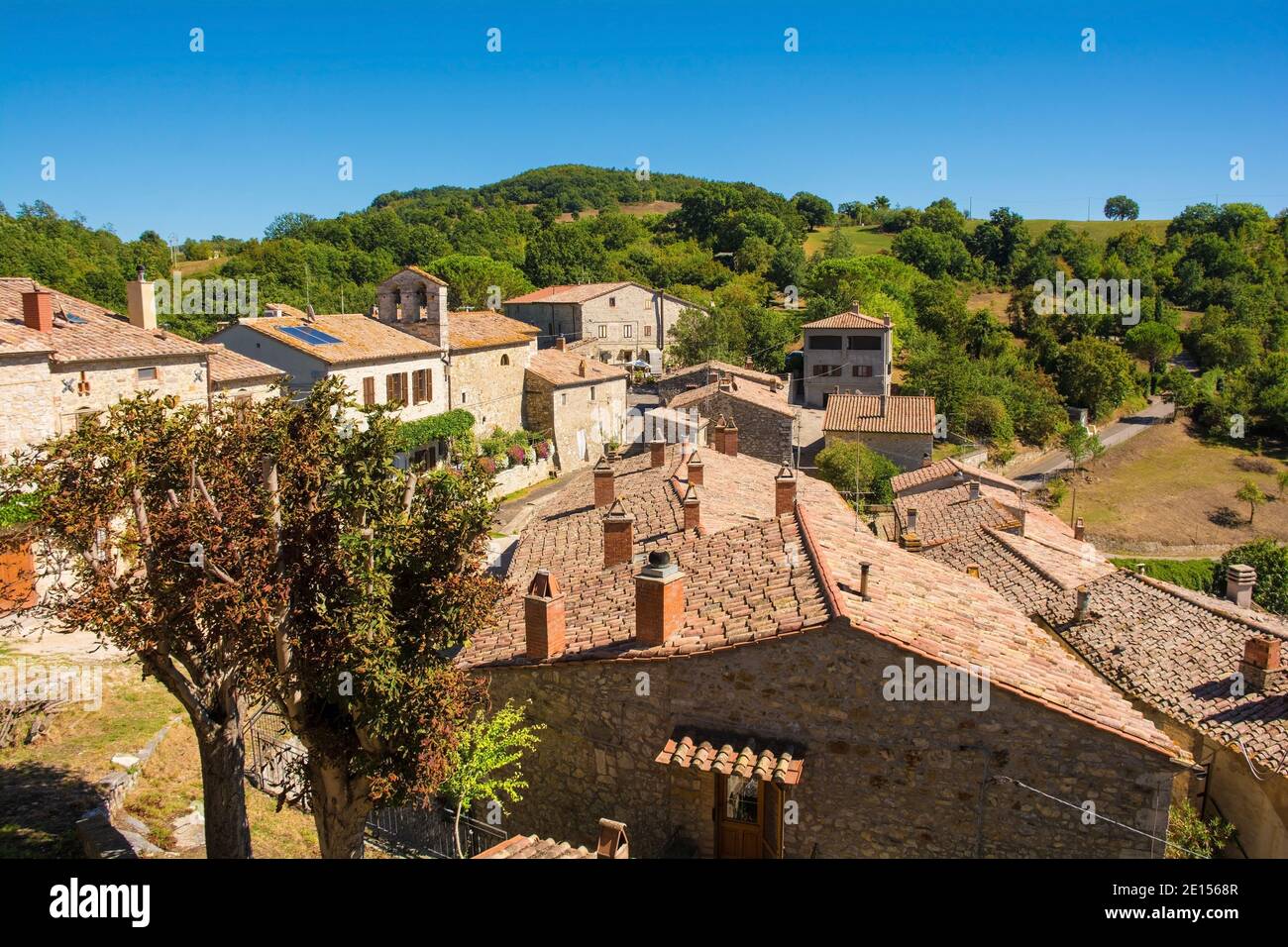 The historic medieval village of Rocchette di Fazio near Semproniano in ...
