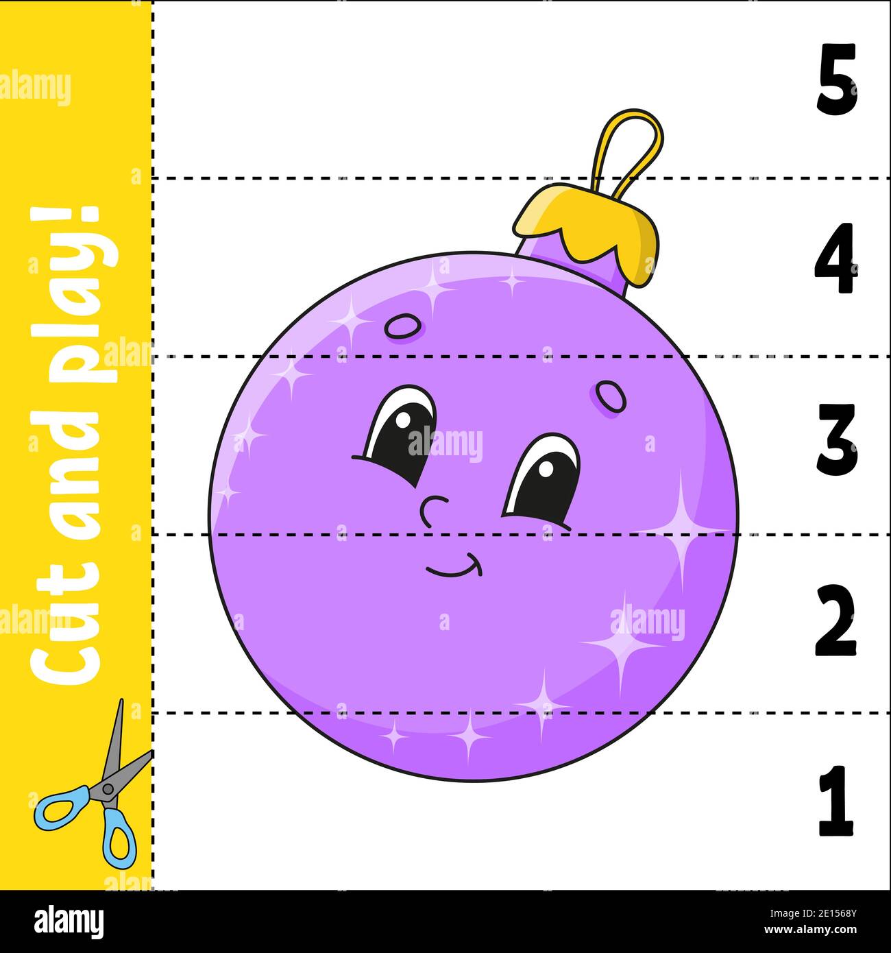 Learning numbers. Cut and play. Education developing worksheet. Game ...