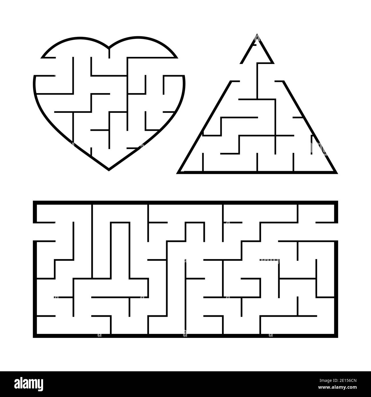 A set of mazes. Game for kids. Puzzle for children. Labyrinth conundrum ...