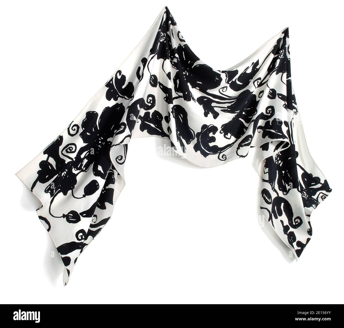 Black and white silk scarf hi-res stock photography and images - Alamy