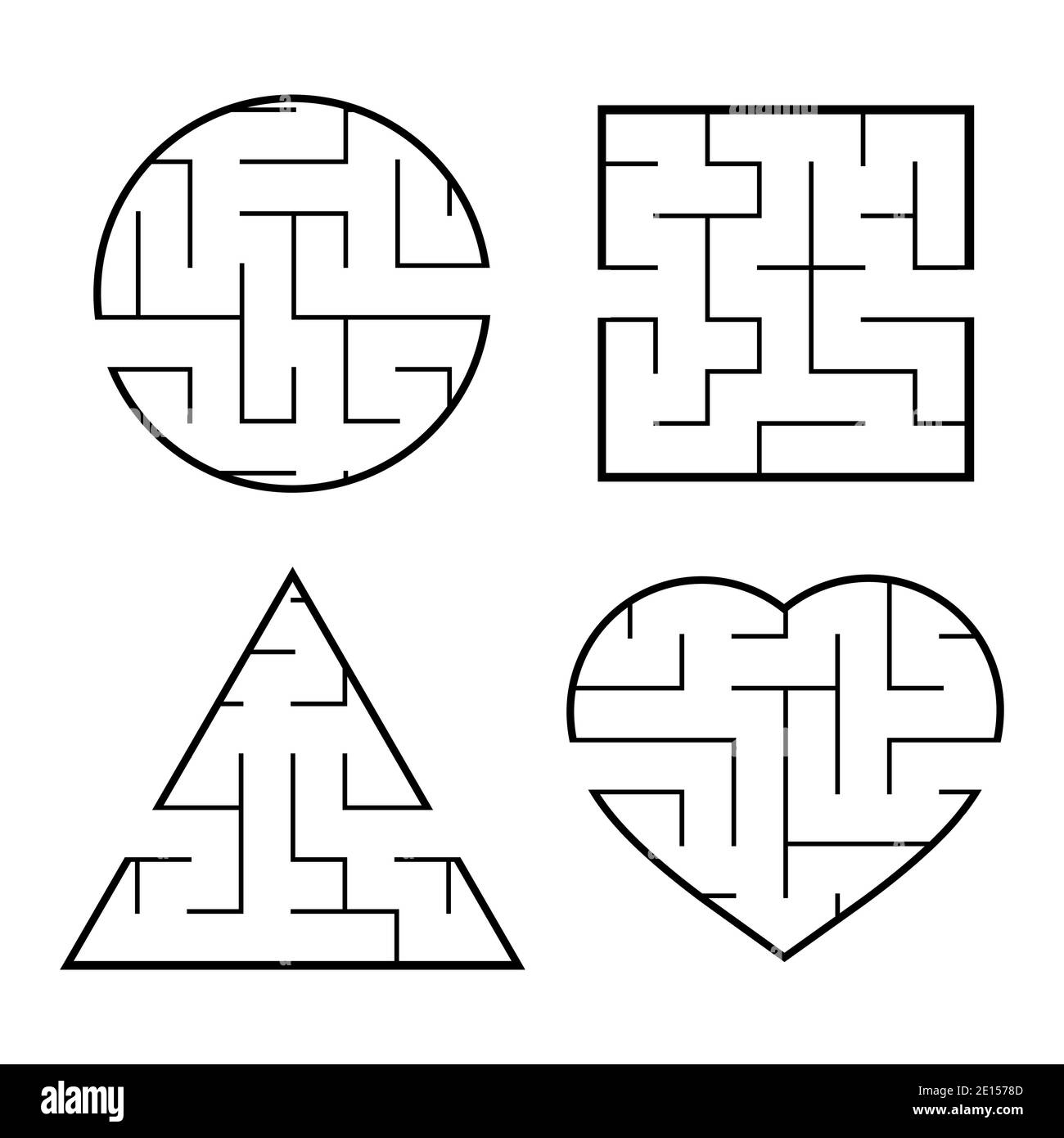 A set of mazes. Game for kids. Puzzle for children. Labyrinth conundrum ...