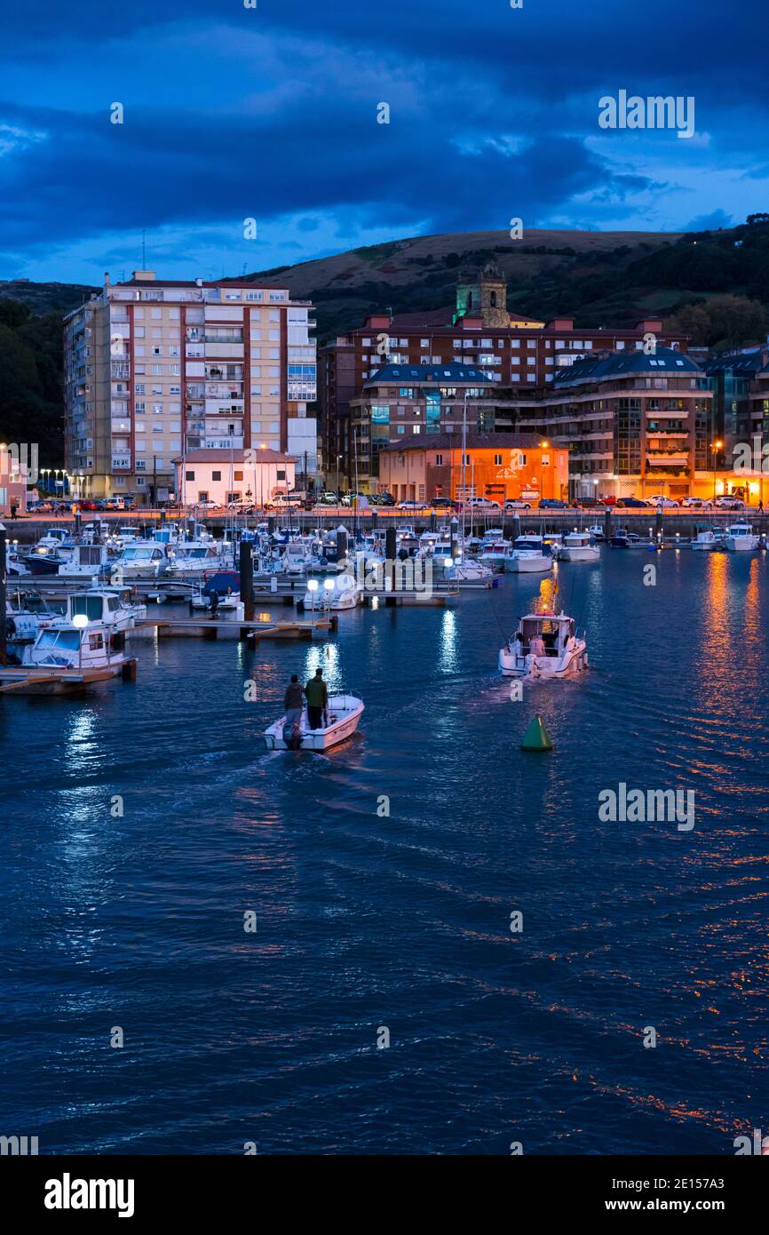 Port of Laredo at dusk, Cantabria, Spain, Europe Stock Photo - Alamy