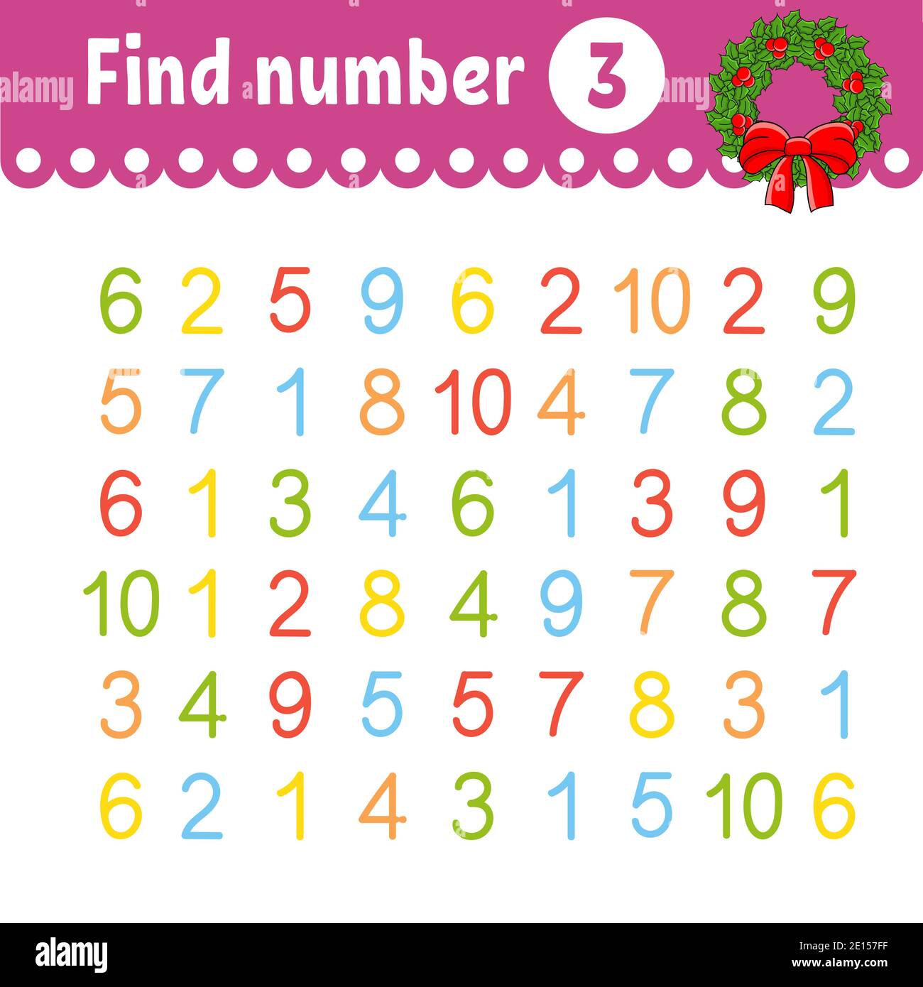 Find number. Education developing worksheet. Activity page with ...