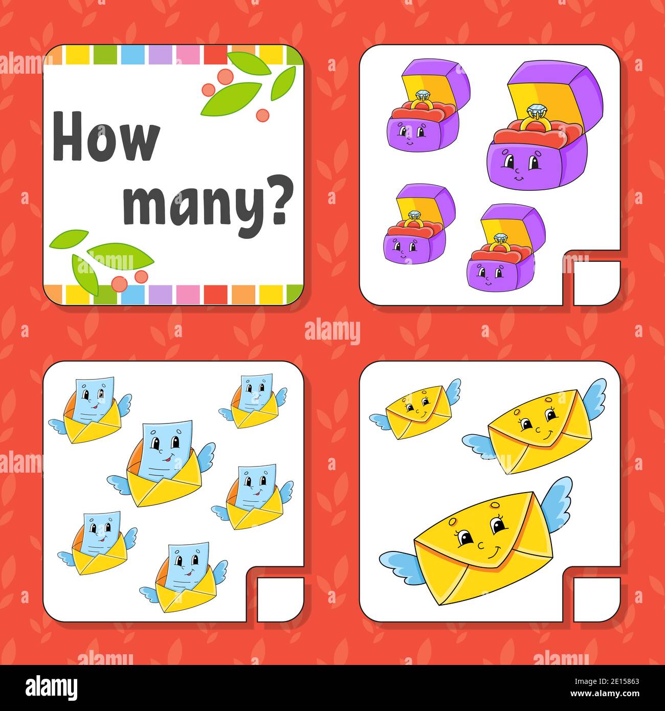 Counting game for children. Happy characters. Learning mathematics. How ...