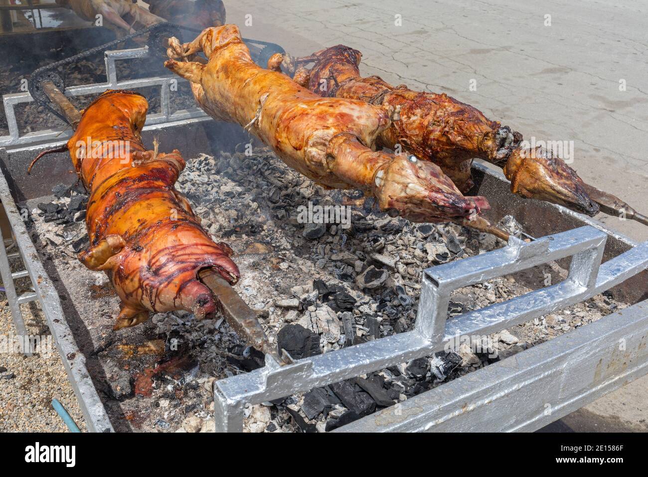 Rotisserie over fire hi-res stock photography and images - Alamy