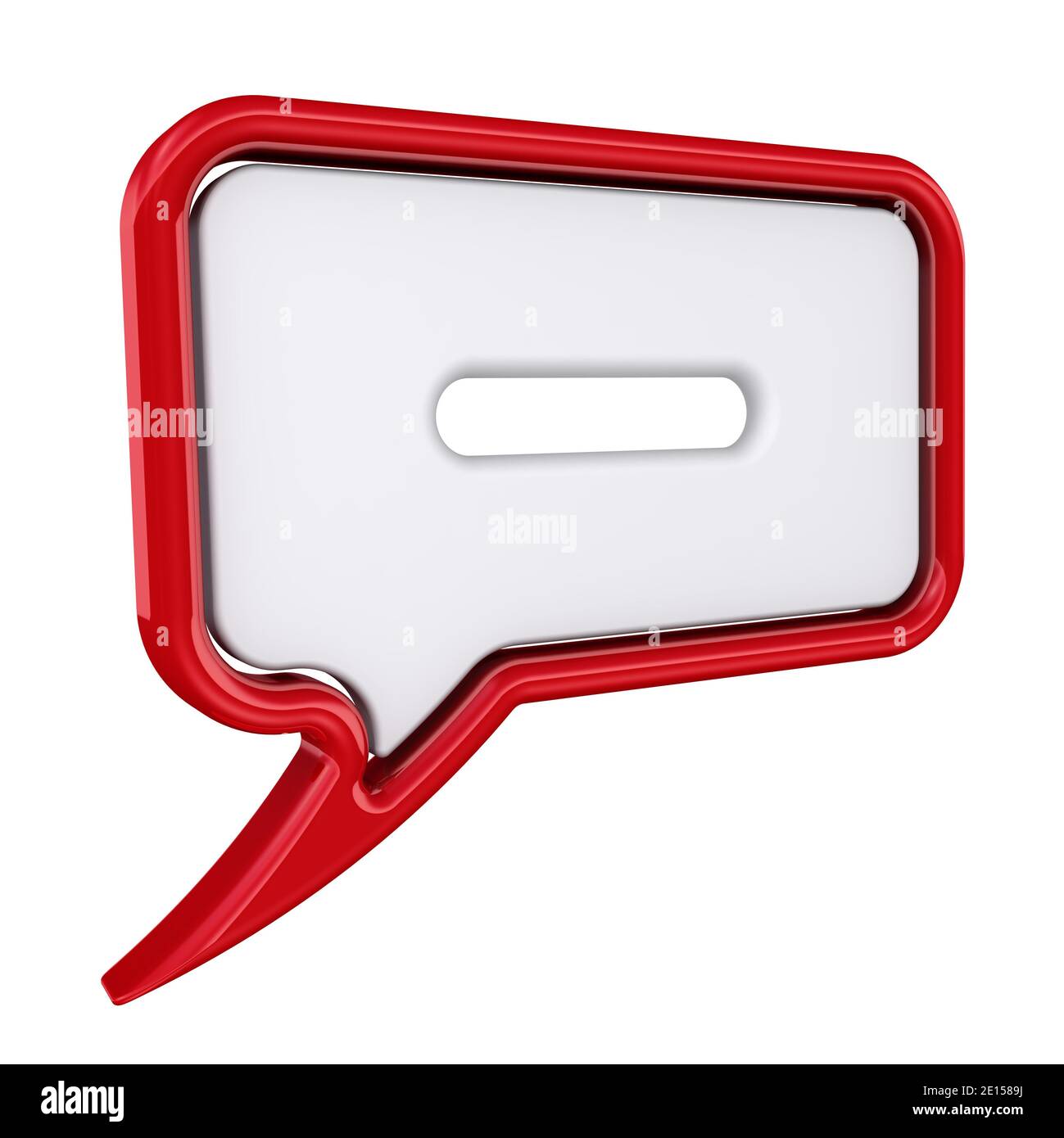 Volumetric red speech bubble with minus symbol. Glossy comics speech ...