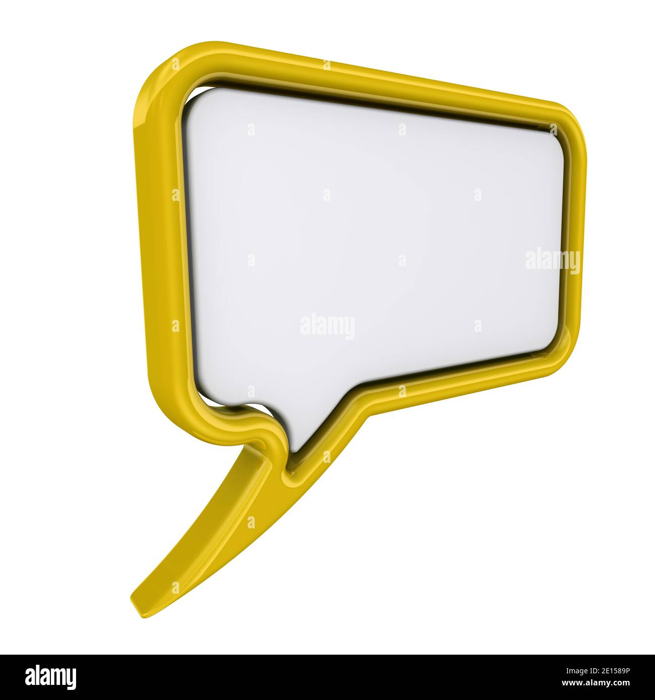Volumetric yellow speech bubble. Blank yellow, glossy comics speech ...