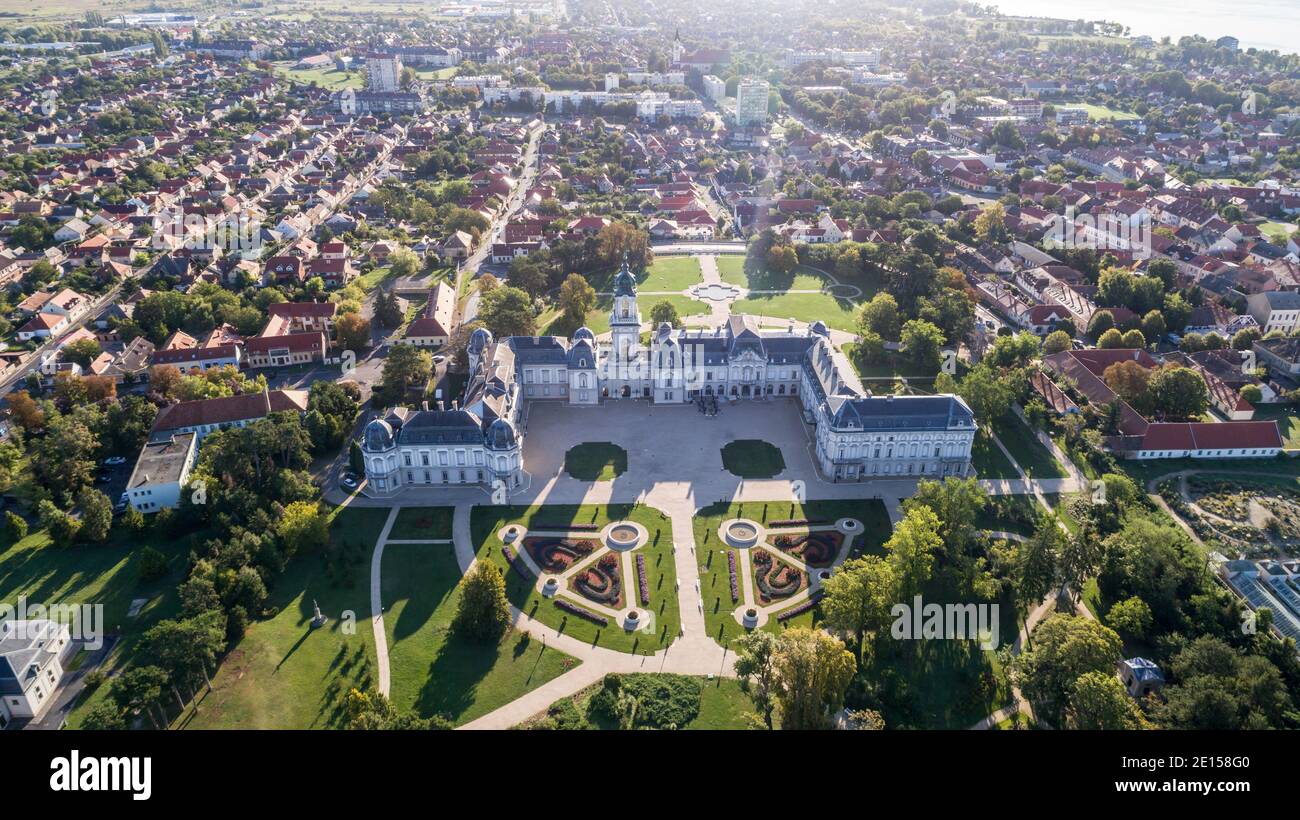 Aerial phooto of Festetics Castle in Keszthely, Hungary Stock Photo - Alamy